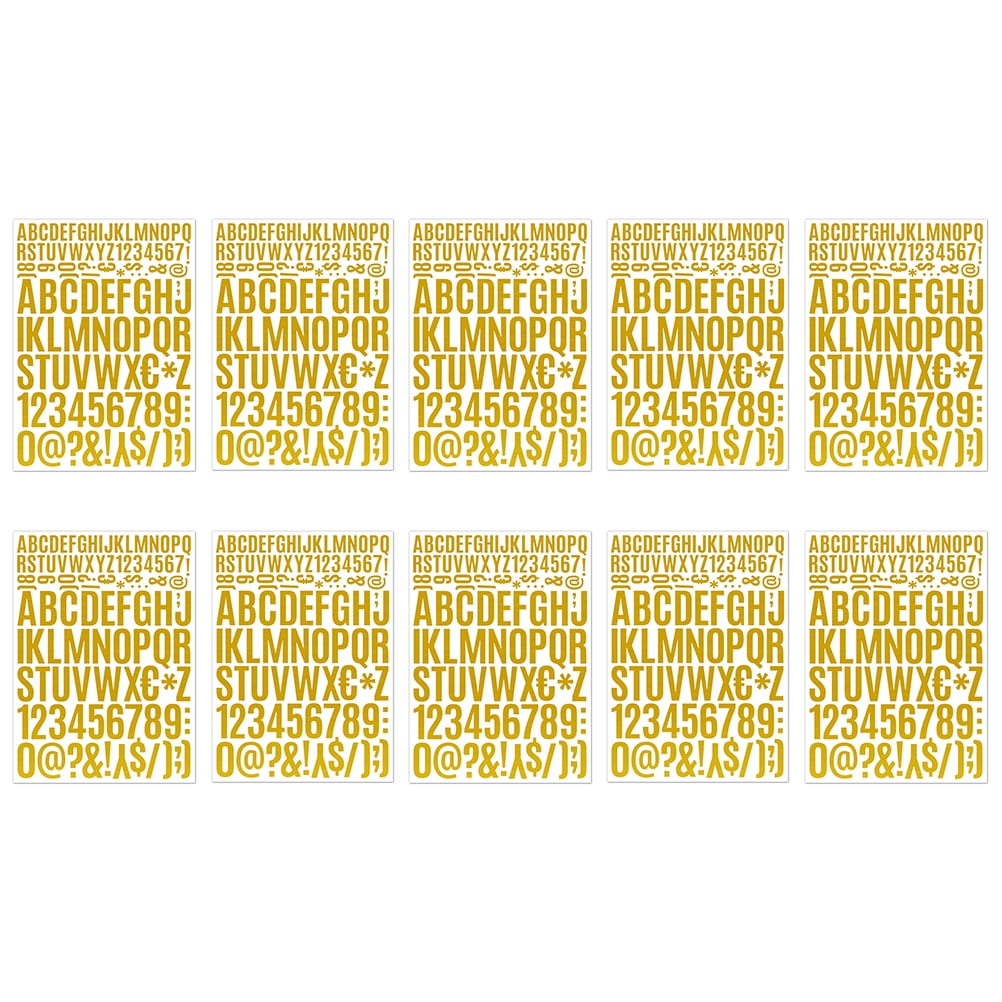 UPOUART Golden Alphabet Letter Decals Removable Stickers for Mailbox ...