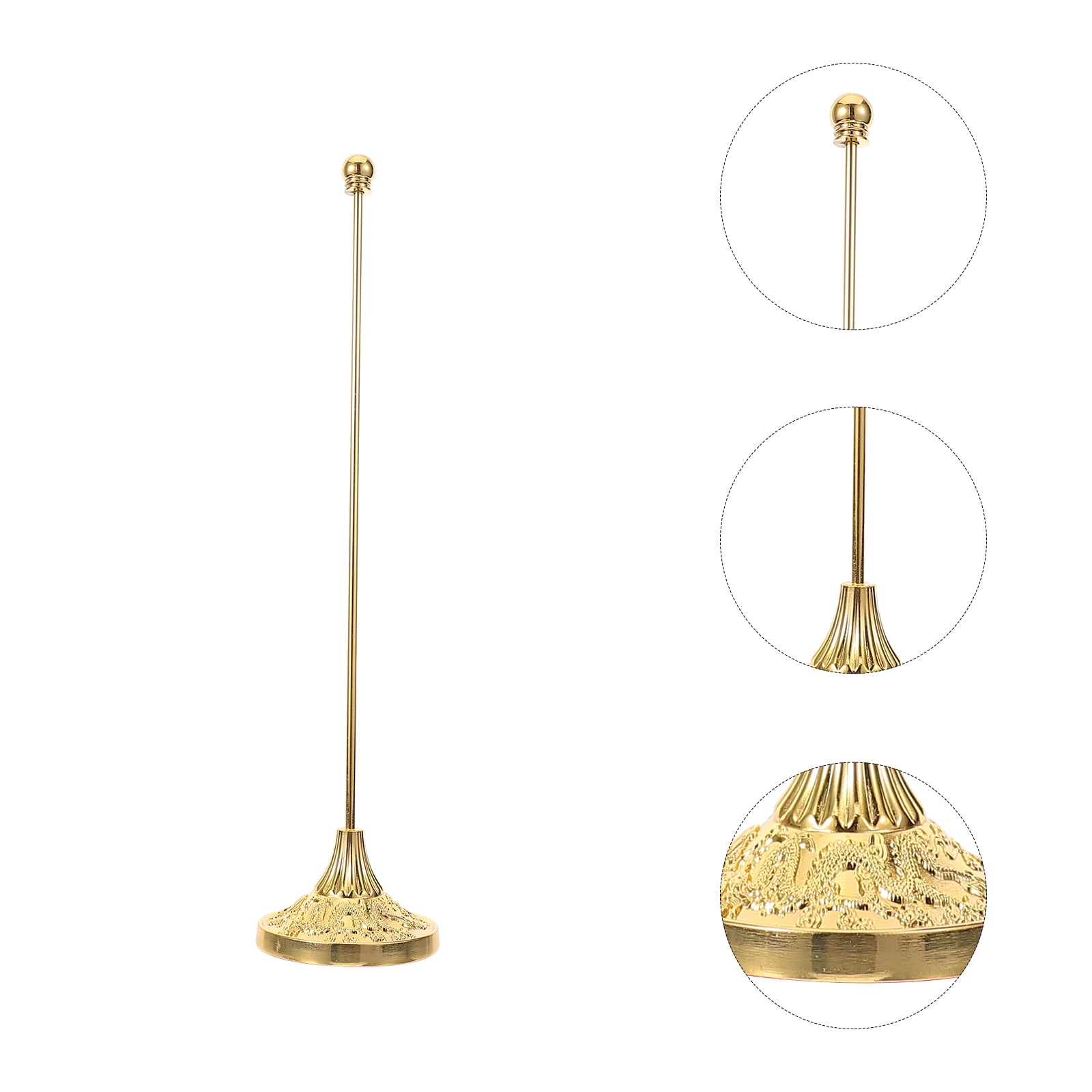 UPOUART Golden Iron Desk Flag Pole with Base for Home Use Small ...