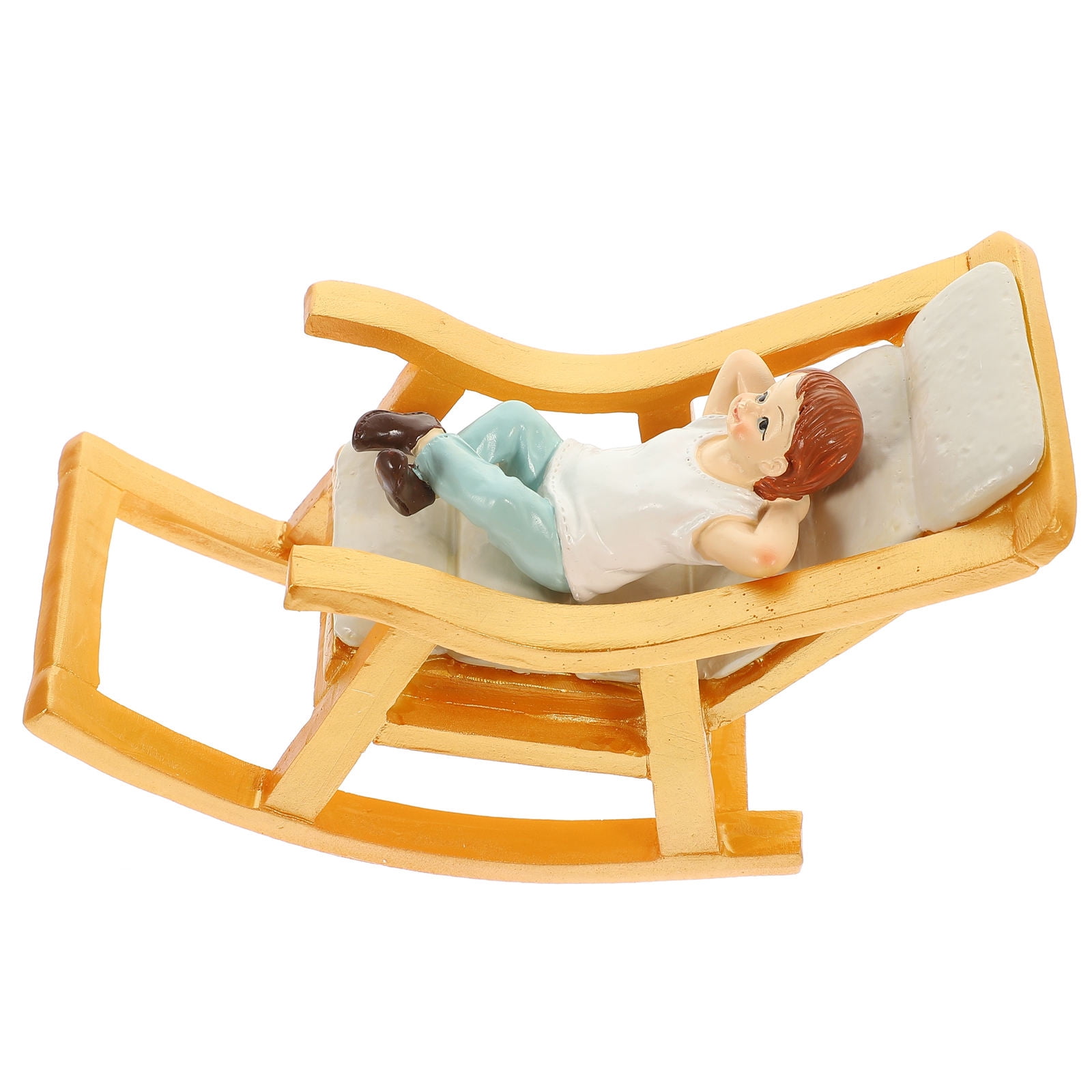 UPOUART Golden Mini Rocking Chair Model Photography Prop Indoor ...