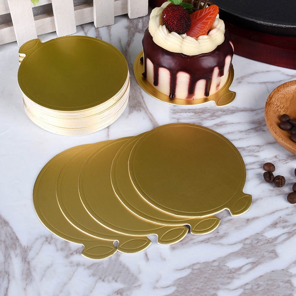 UPOUART Golden Paper Cake Boards for Serving Mousse Cheesecake and ...
