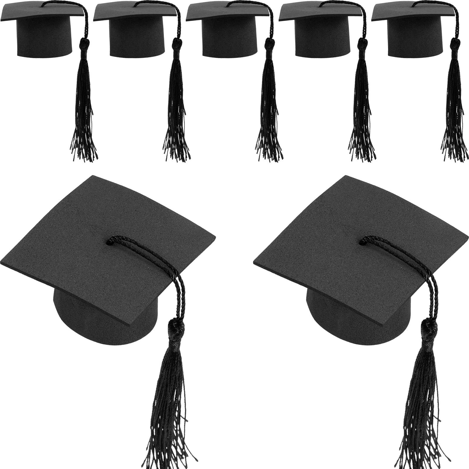UPOUART Graduation Cap Cake Decoration 10Pack Square Black Nonwoven ...
