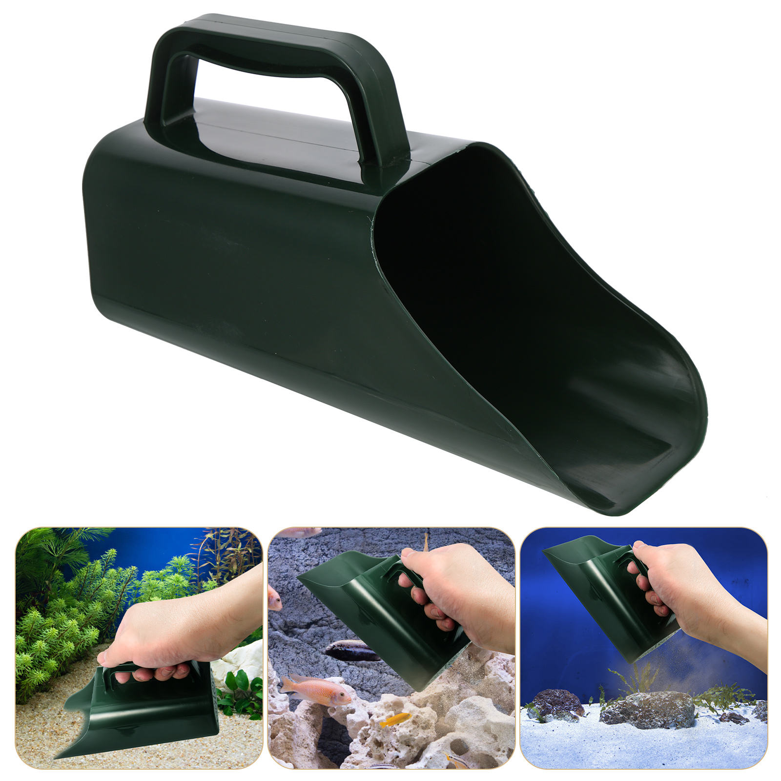 UPOUART Green Plastic Fish Tank Cleaning Shovel Durable Aquarium ...