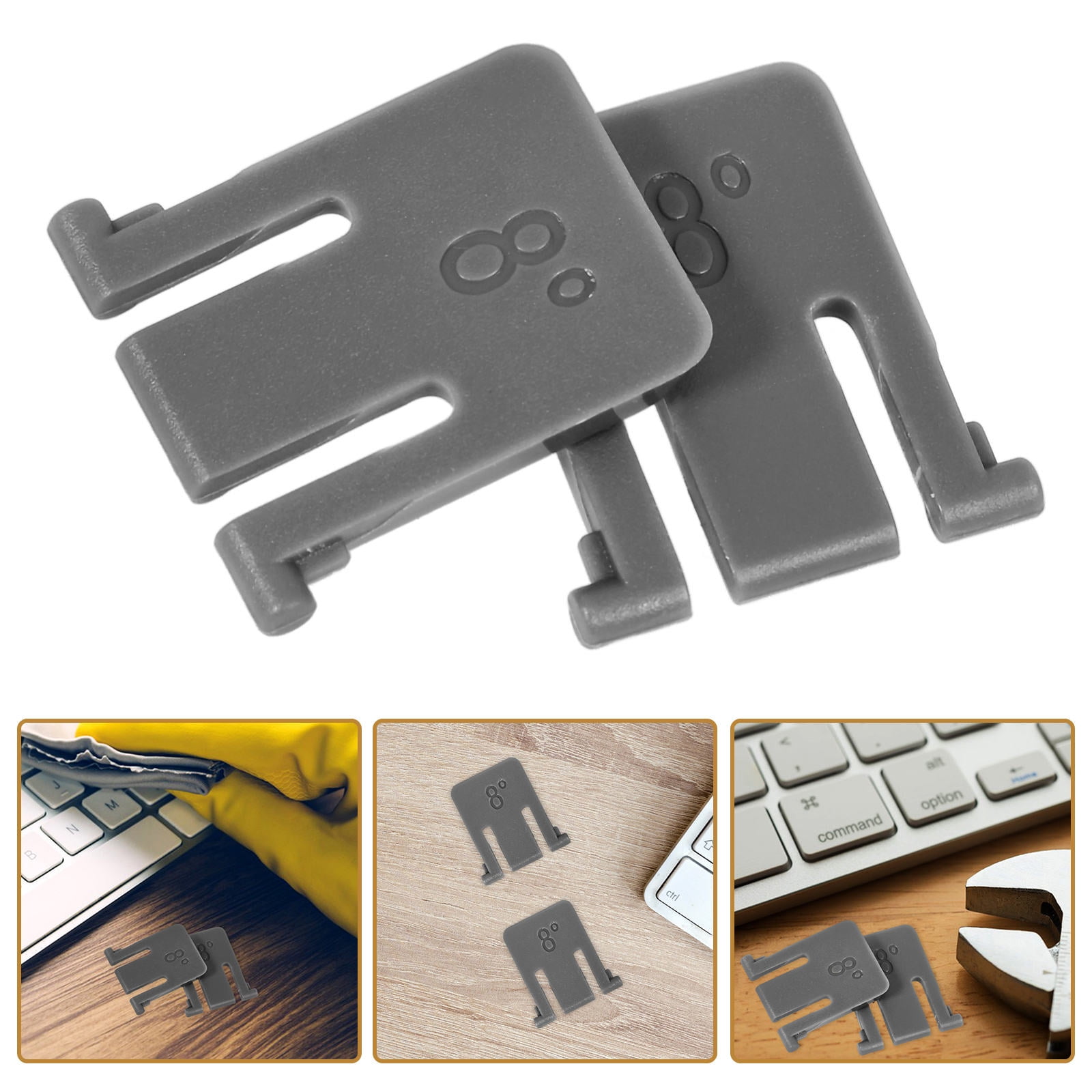 UPOUART Height Adjustment with 1 Pair of Black ABS Keyboard Feet for ...