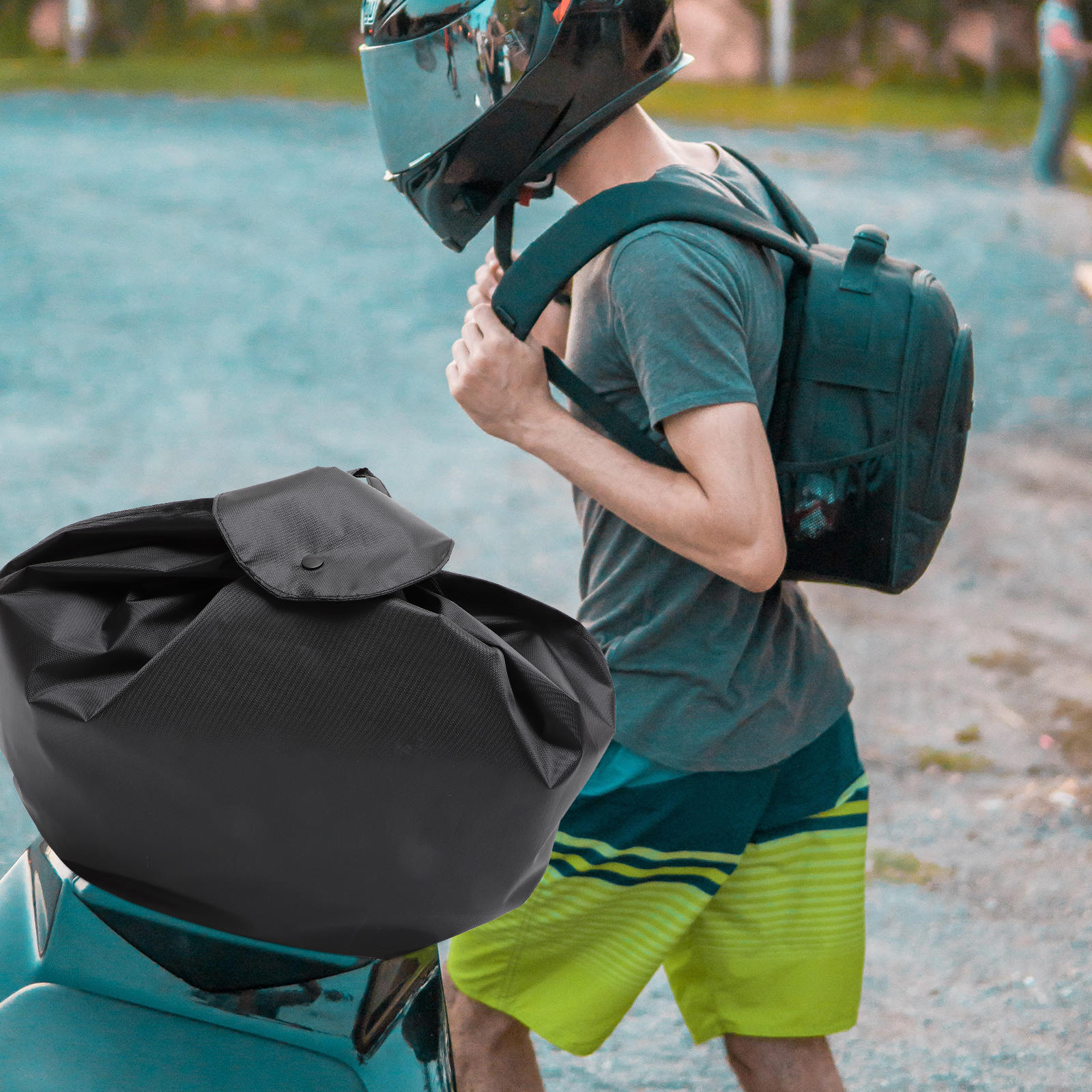 UPOUART Helmet Bag Black 60X48X2CM Wear-Resistant Multipurpose Portable ...