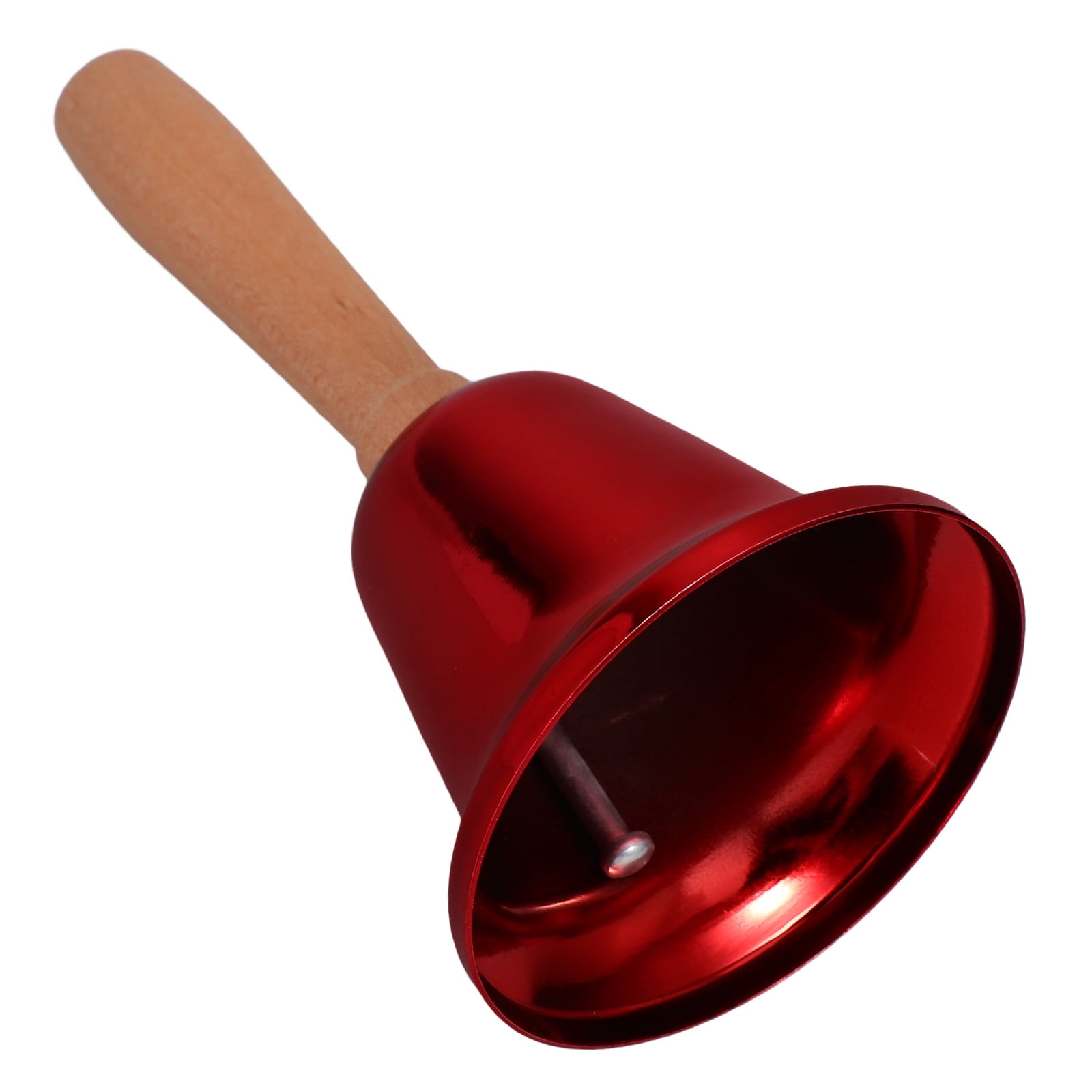 UPOUART Loud Red Metal Hand Bell with Comfortable Wooden Handle for ...