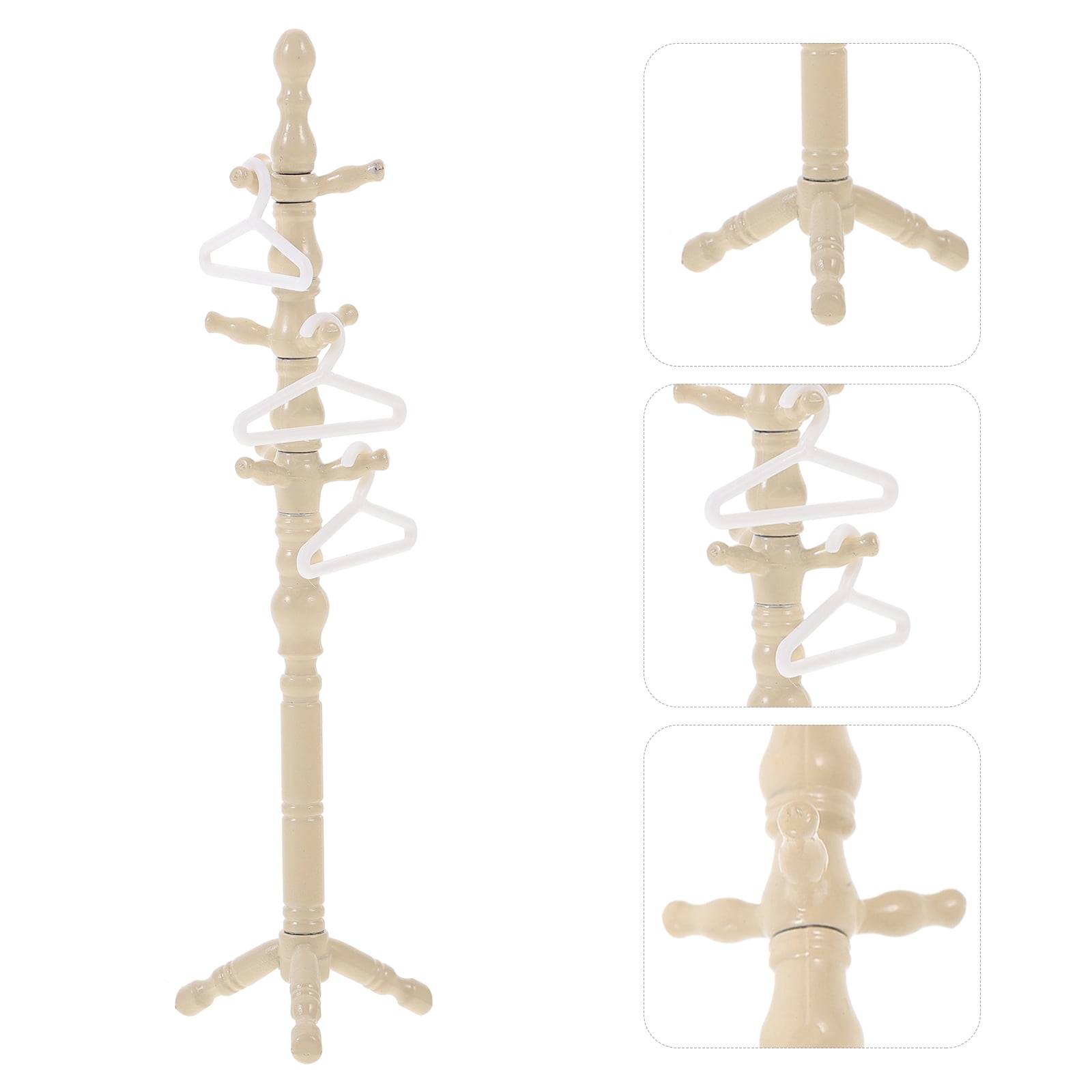 UPOUART Mini Clothes Hanger Plastic Tiny House Accessories Beige Floor ...