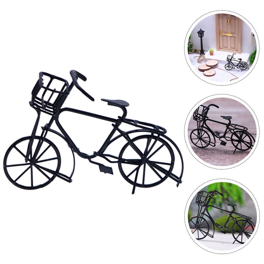 UPOUART Mini Cycling Toy Bicycle Model Black Vintage Photo Prop 1Set ...
