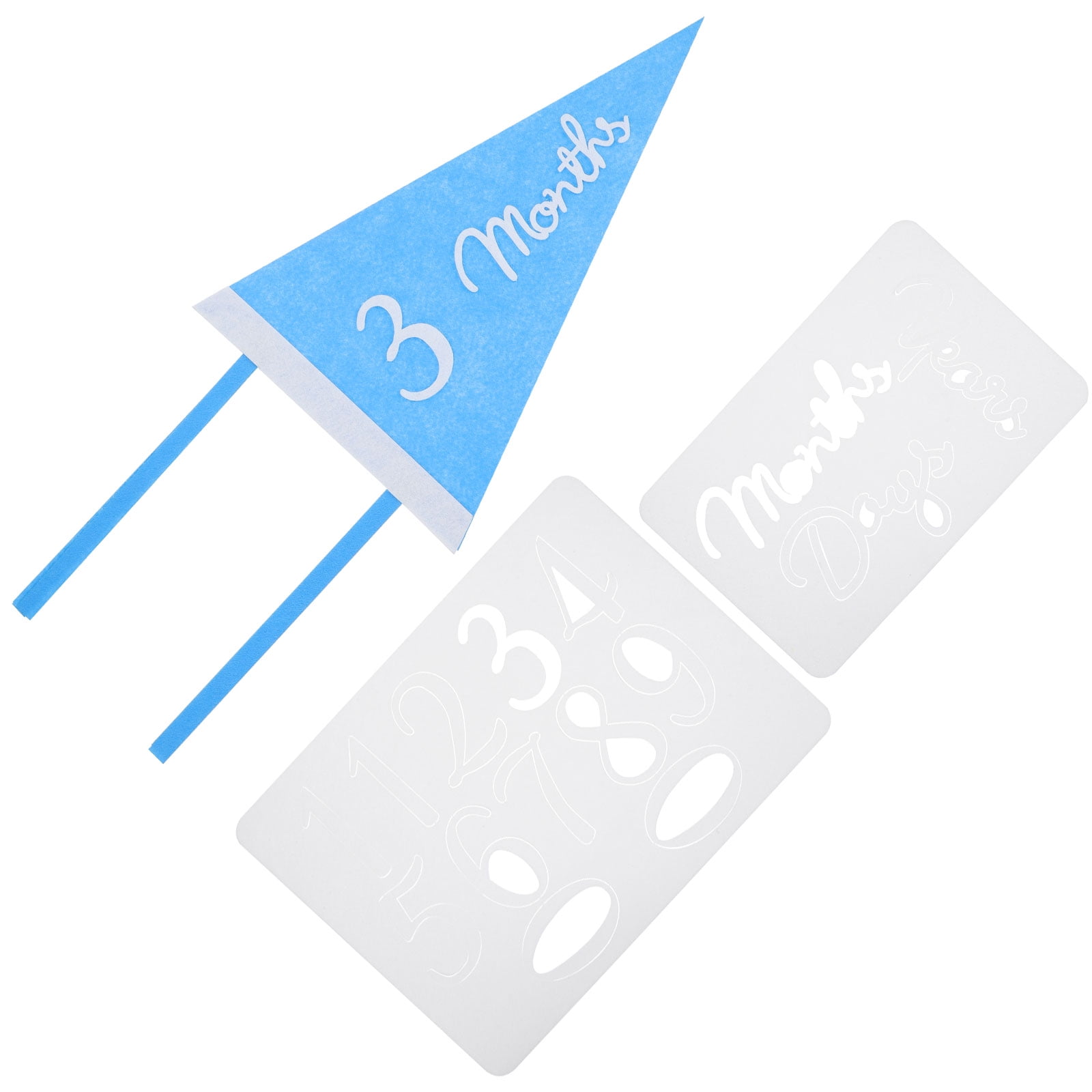UPOUART Month To Month Baby Milestone 1 Set Triangle Flag Banner Blue ...