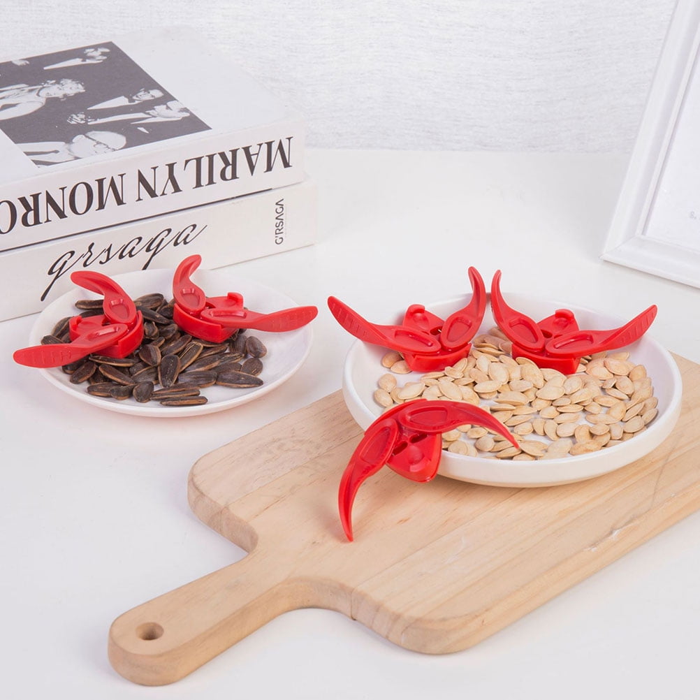 UPOUART Nut Cracking 6Pcs Melon Pliers Scissors Red Plastic and Nuts ...