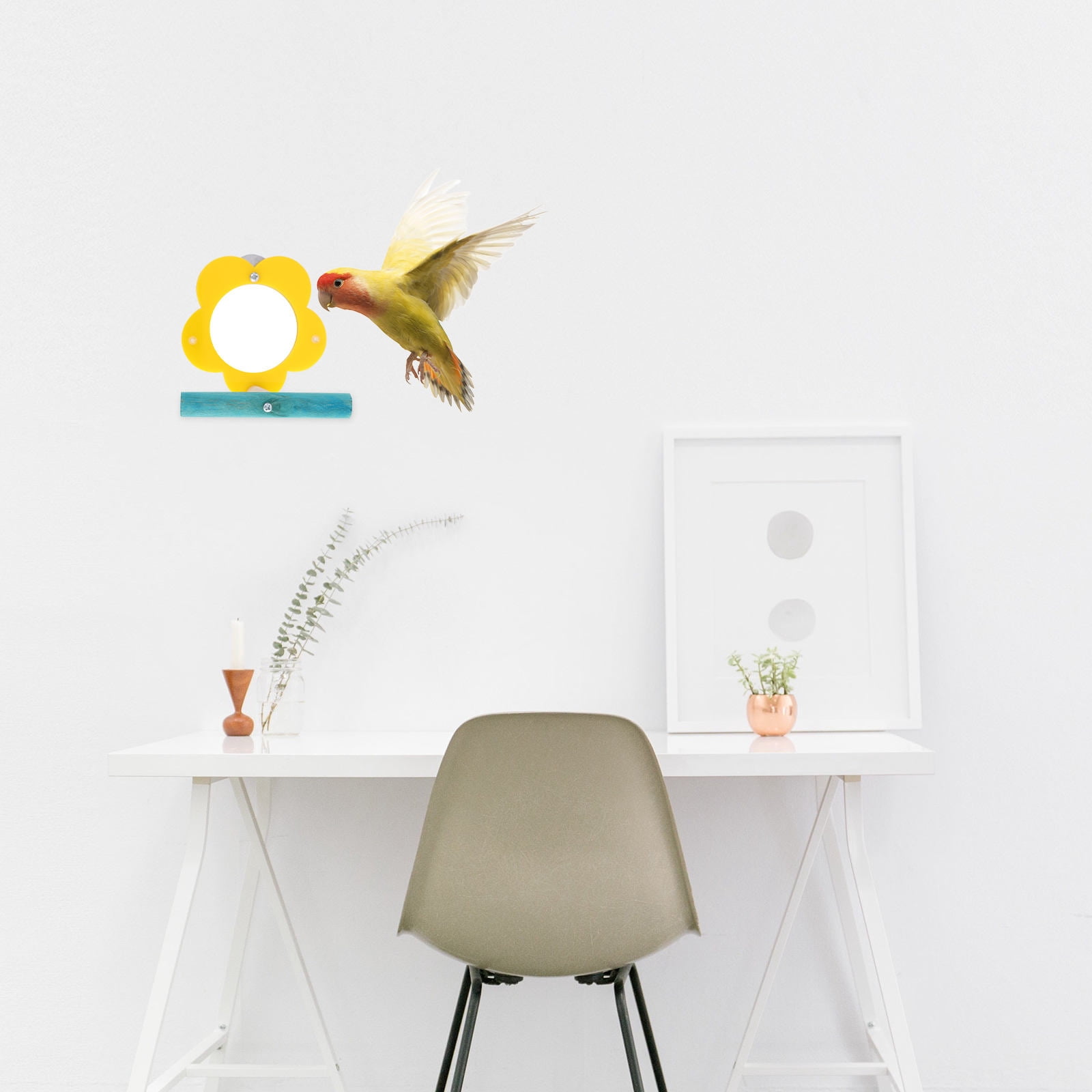 UPOUART Parrot Interactive Stand Bird Perch Acrylic Yellow 1Pack ...