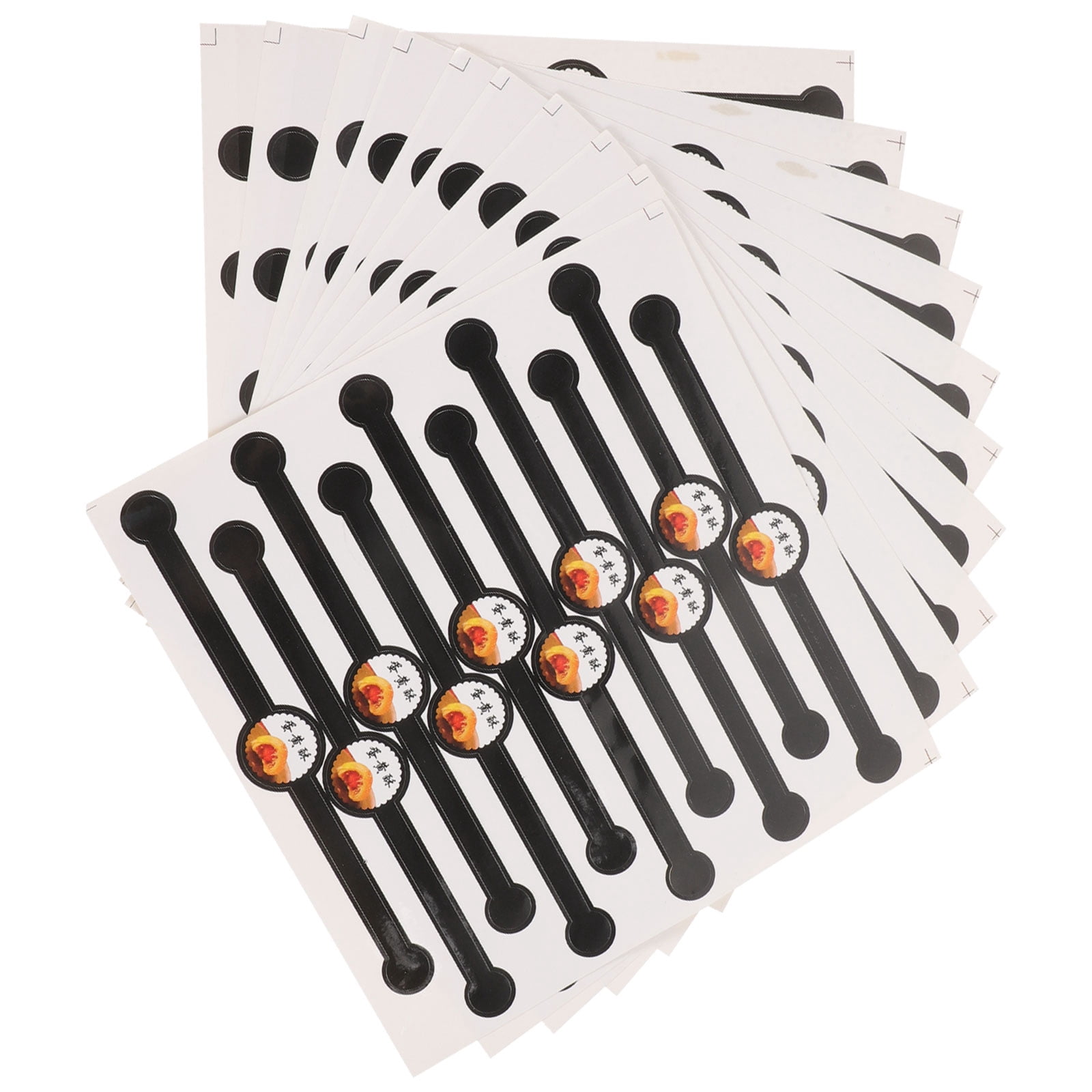 UPOUART Black Decorative Box Labels Sealing Stickers for Cookie Baking ...