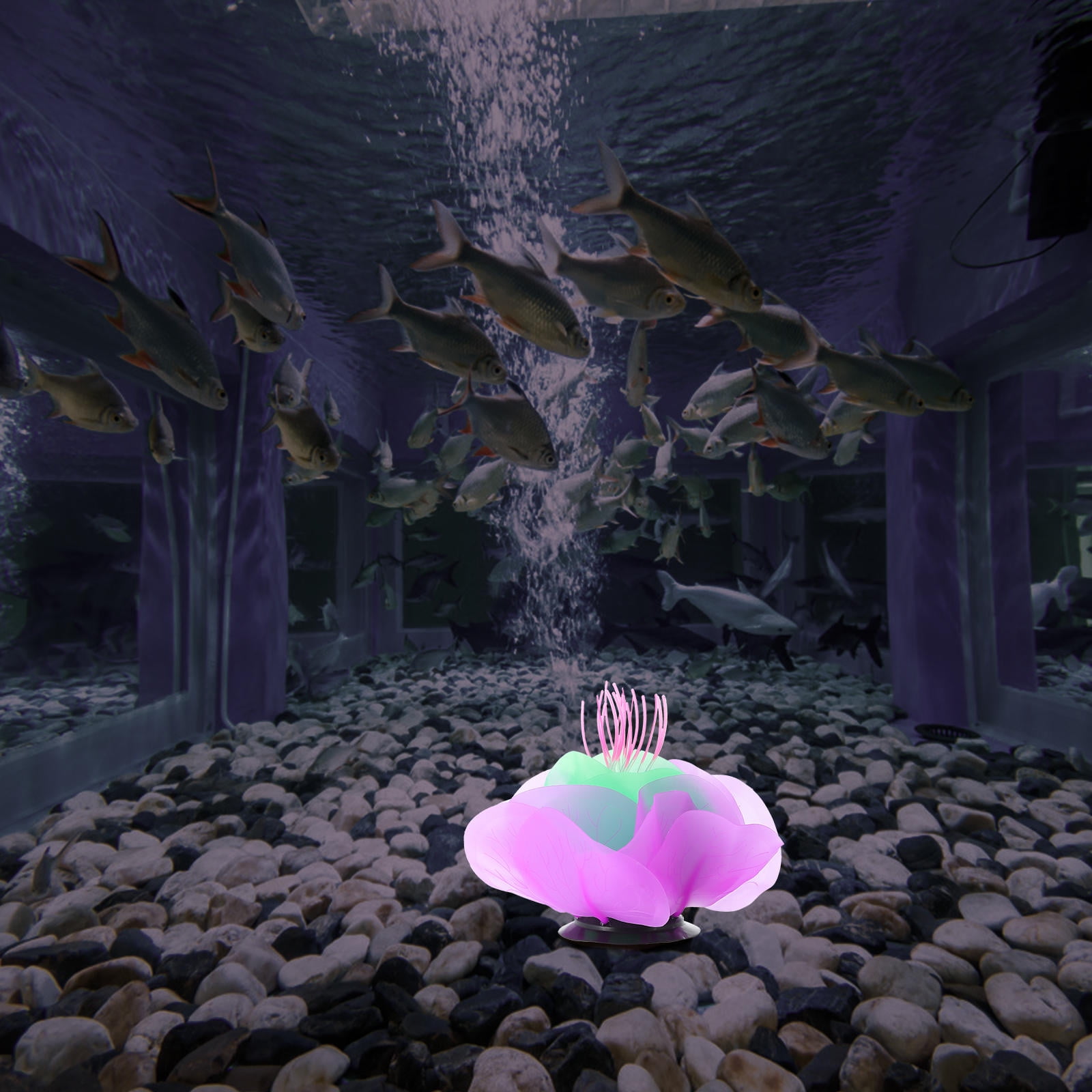UPOUART Purple Silicone Water Lily Fish Tank Decoration for Aquarium ...