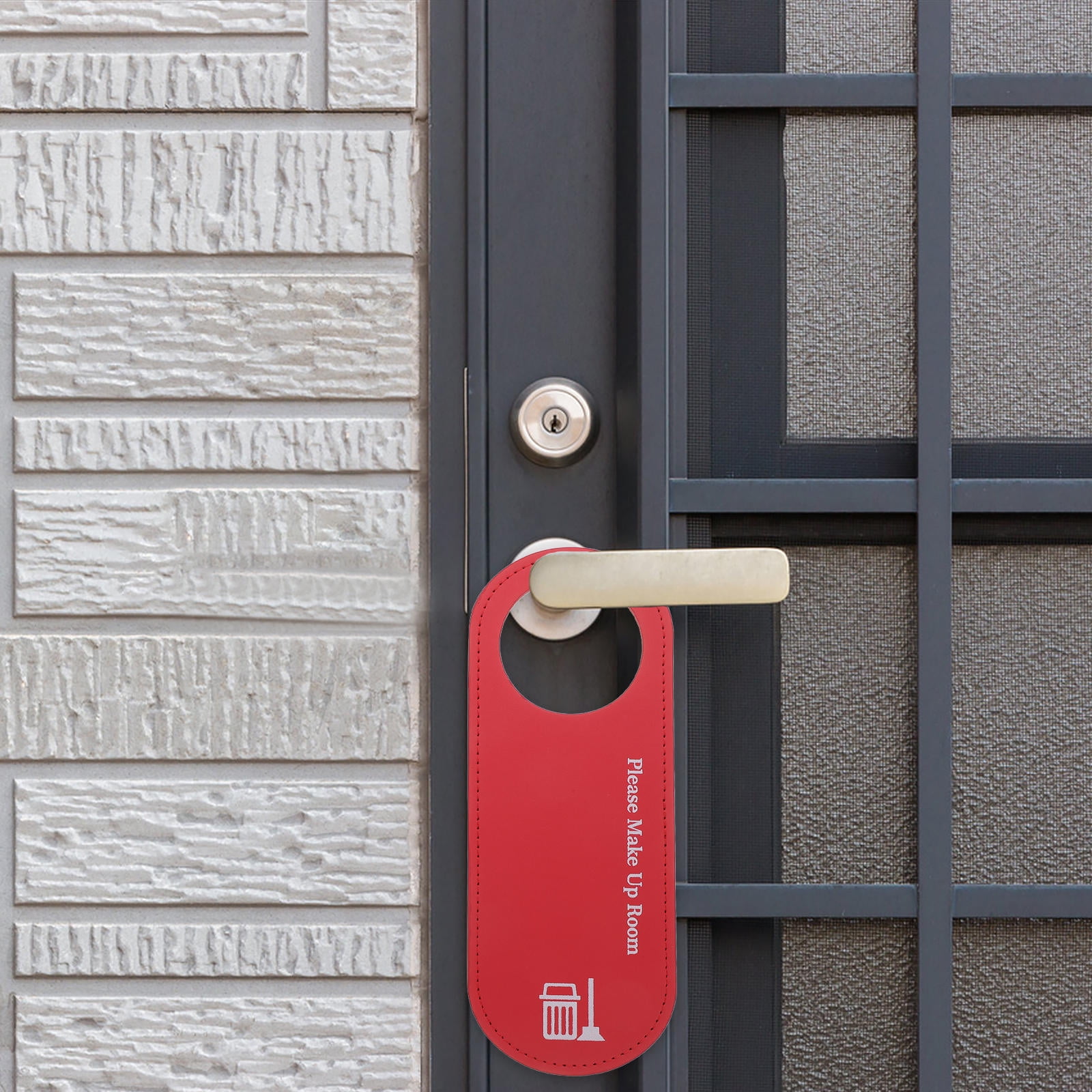 UPOUART Red Pu Leather Do Not Disturb Door Hanger Sign 2PCS Double ...