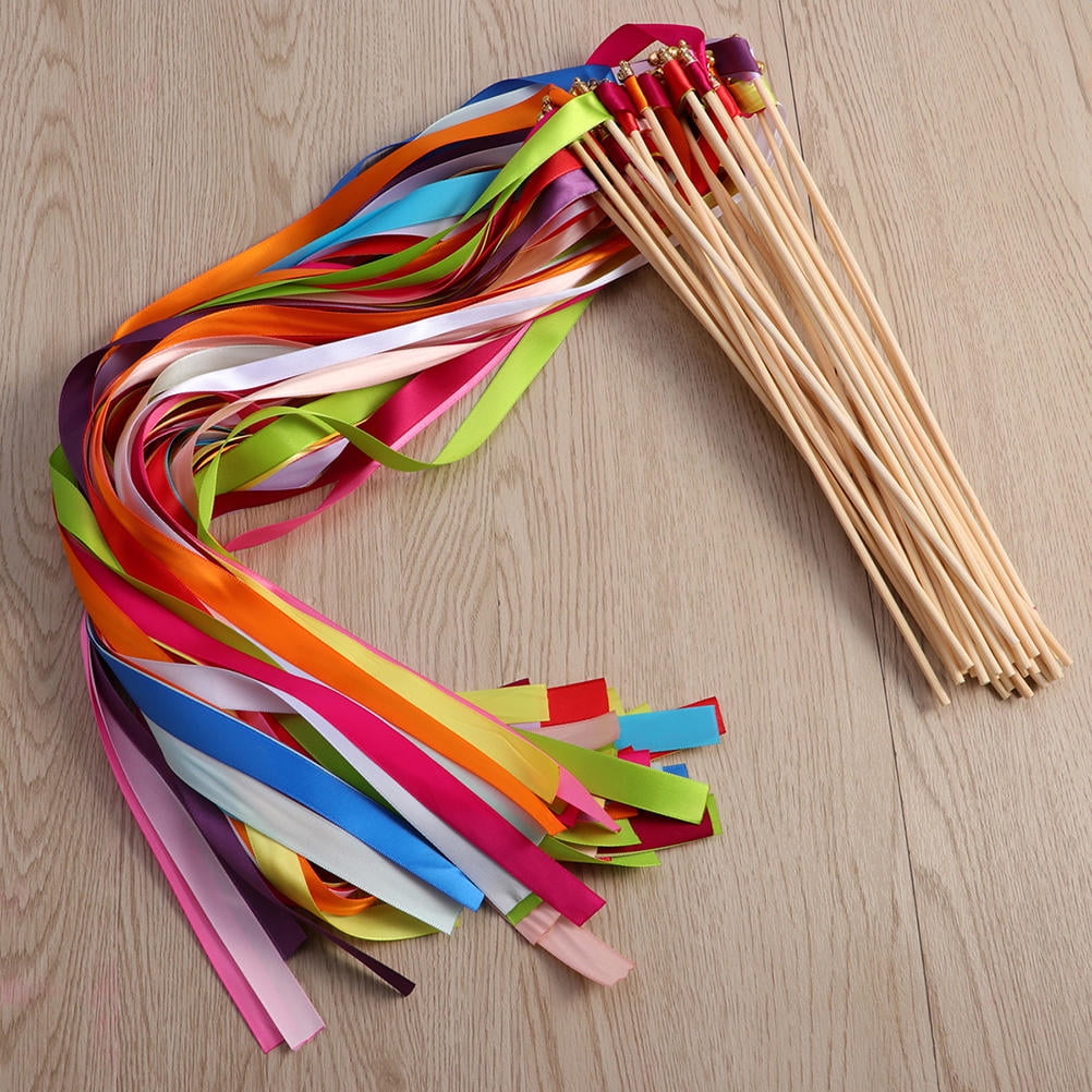 UPOUART Ribbon Dancing Wands 20Pcs Assorted Color 60x0.5x0.5in Ribbon ...