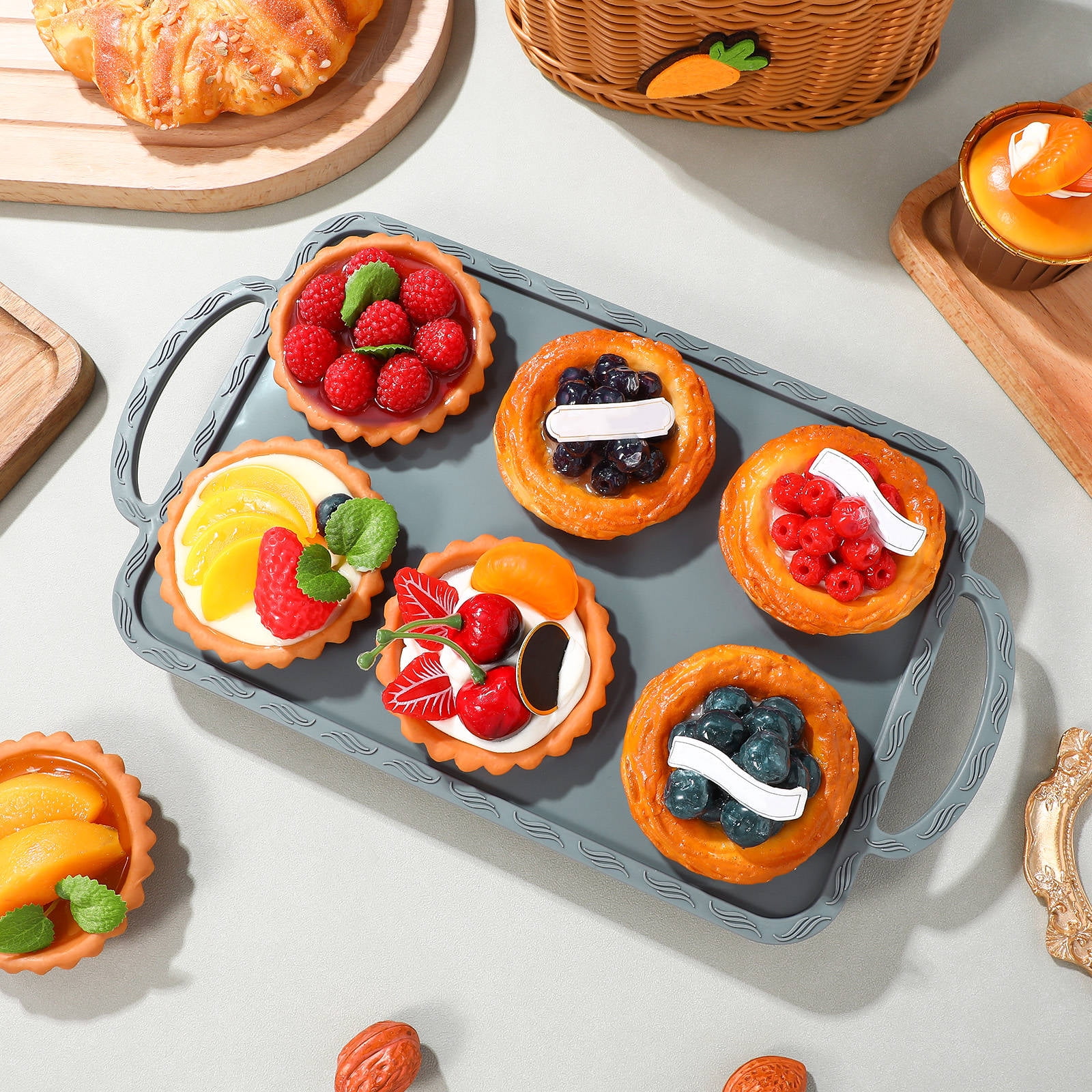 UPOUART Nonstick Silicone Baking Mold in Grey, Flexible Cake Pan for ...