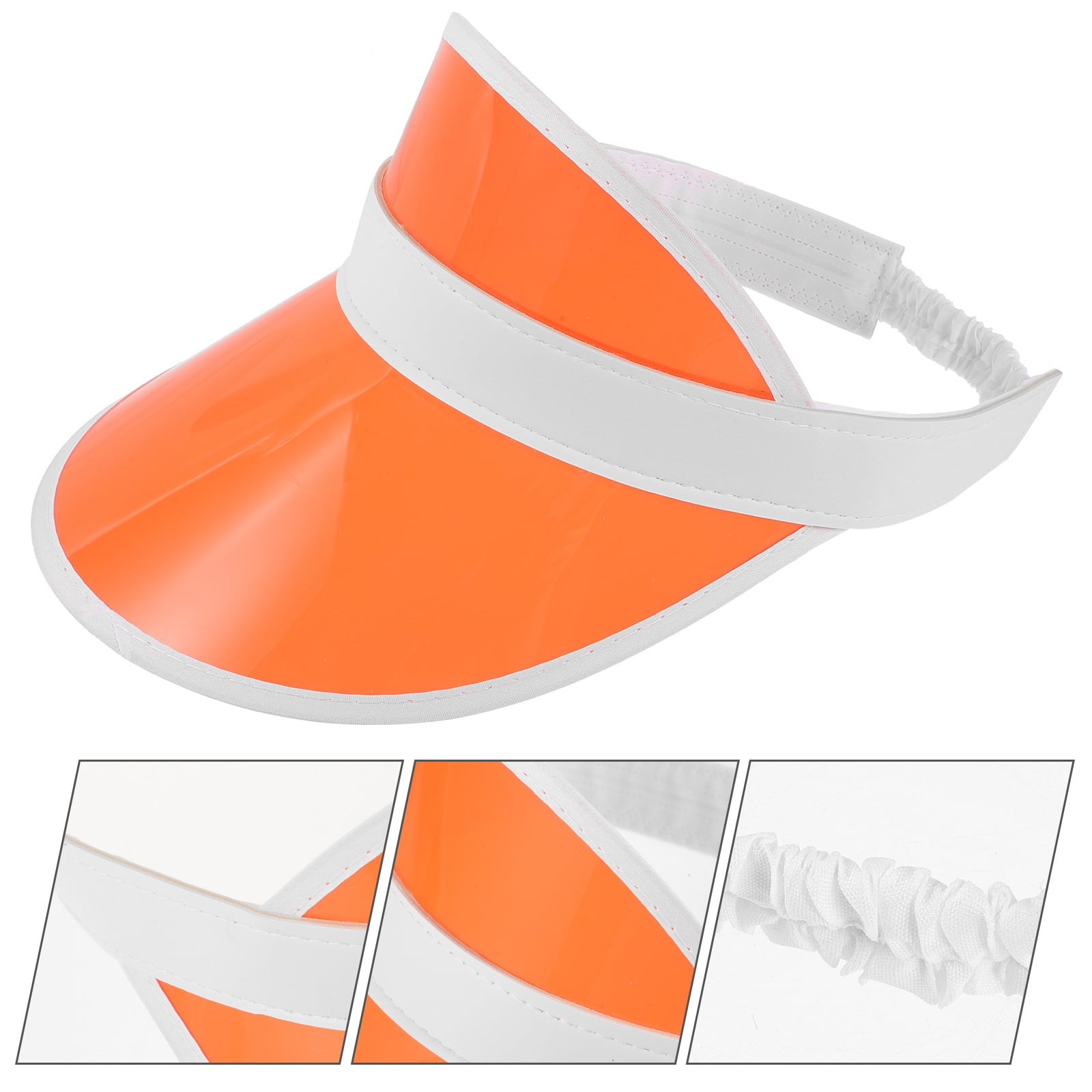 UPOUART Sun Visor Hat 1Pack Orange PVC Cloth for Wide Brim and Beach ...