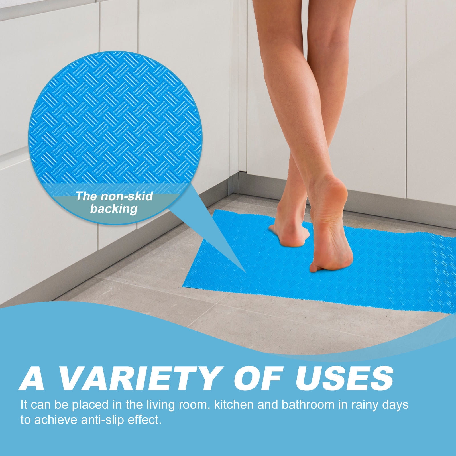 UPOUART Swimming Pool Ladder Mat Blue Rubber Anti-slip Mat for Adults ...