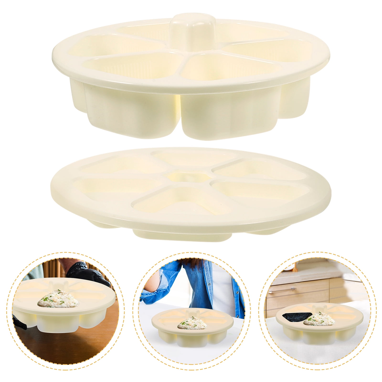UPOUART Triangle Rice Making Mold Rice Tool White PP 6Cavity Design for ...