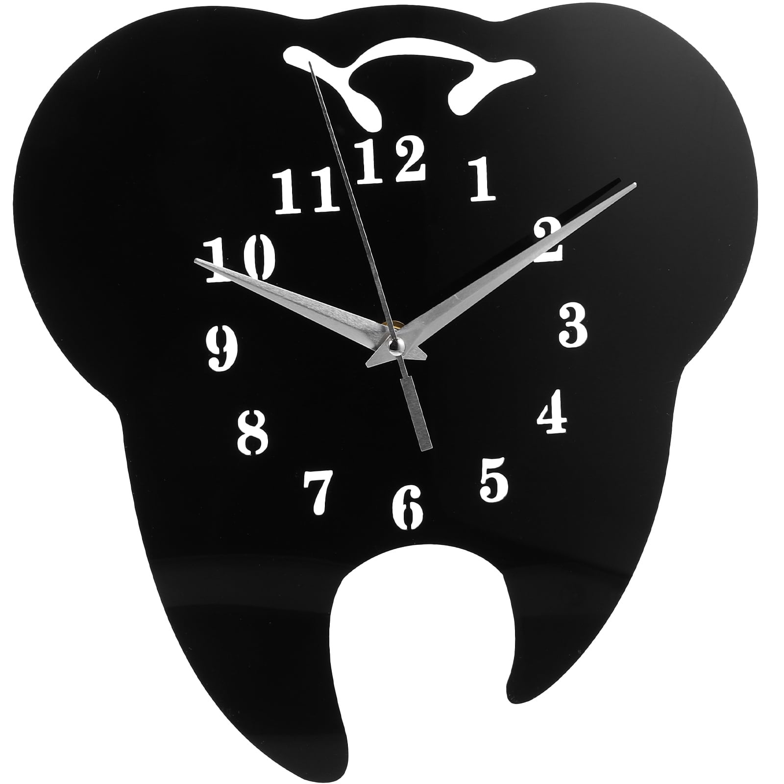UPOUART Wall Clocks For Home 1Pack Black Acrylic Tooth Shape For Living ...