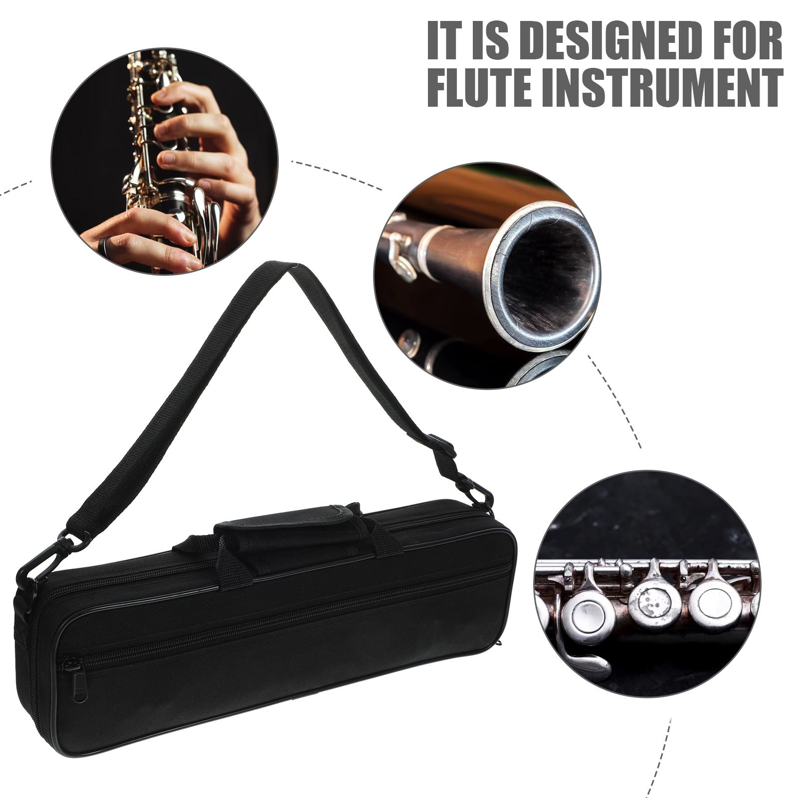 UPOUART Waterproof Flute Storage Bag for 16 Hole Flutes with Zippered ...