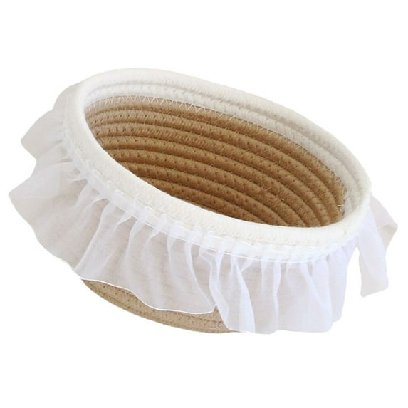 UPOUART Cotton Rope Woven Basket Makeup Organizer for Vanity Brush ...