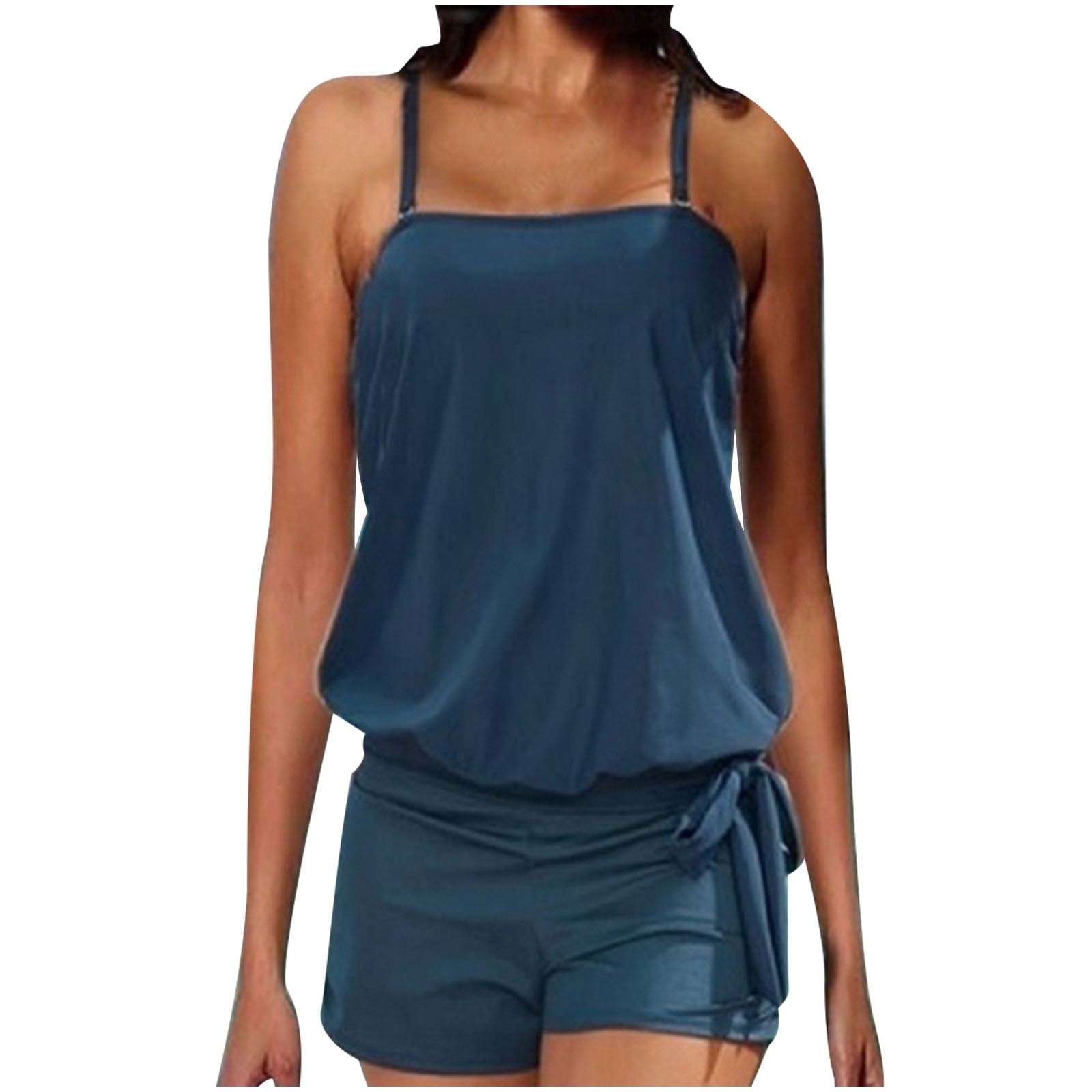 UPPADA 2 Piece Swimsuits for Women Blouson Tankini Top and Shorts ...