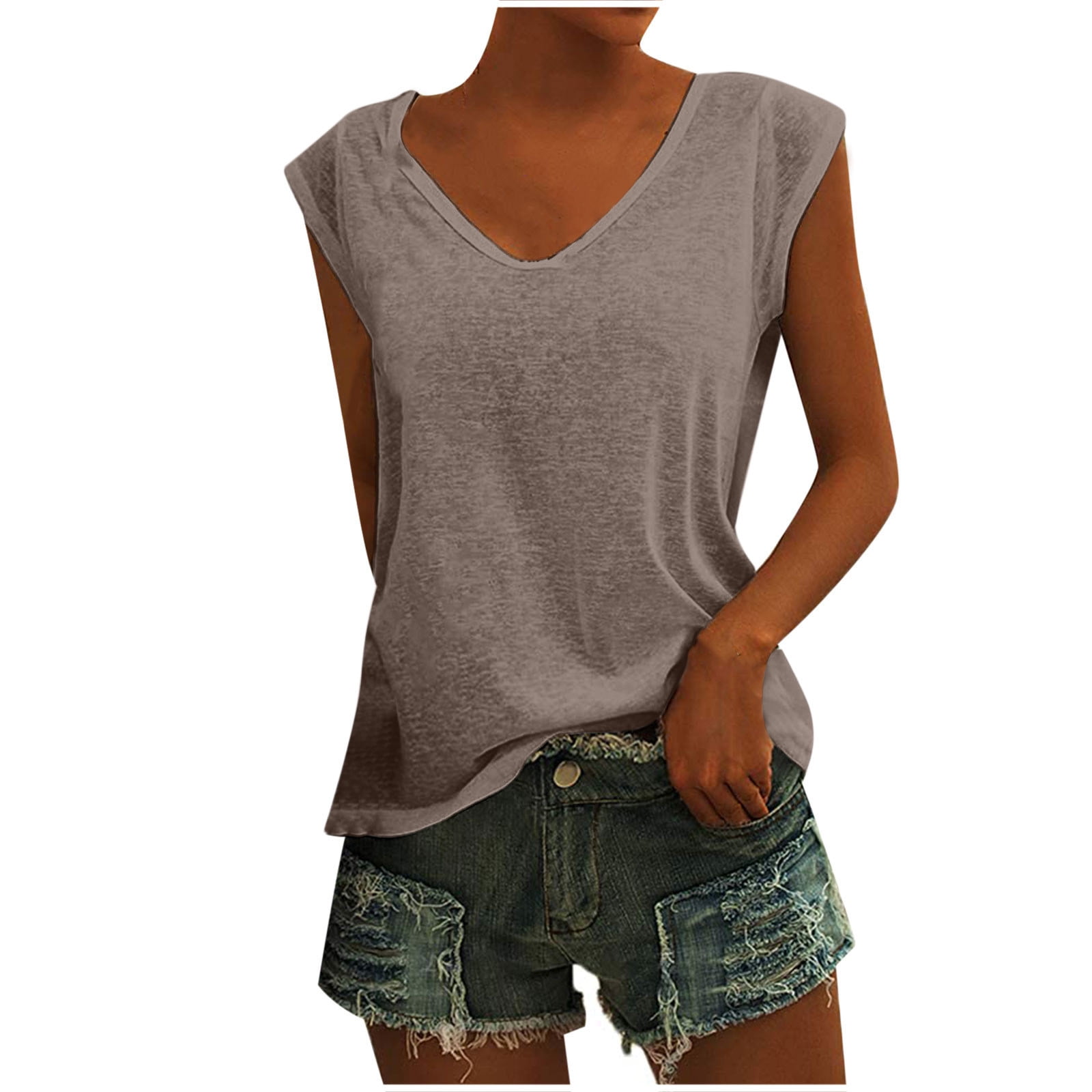 UPPADA Cap Sleeve Tops for Women Summer, Summer Tops for Women Casual T ...