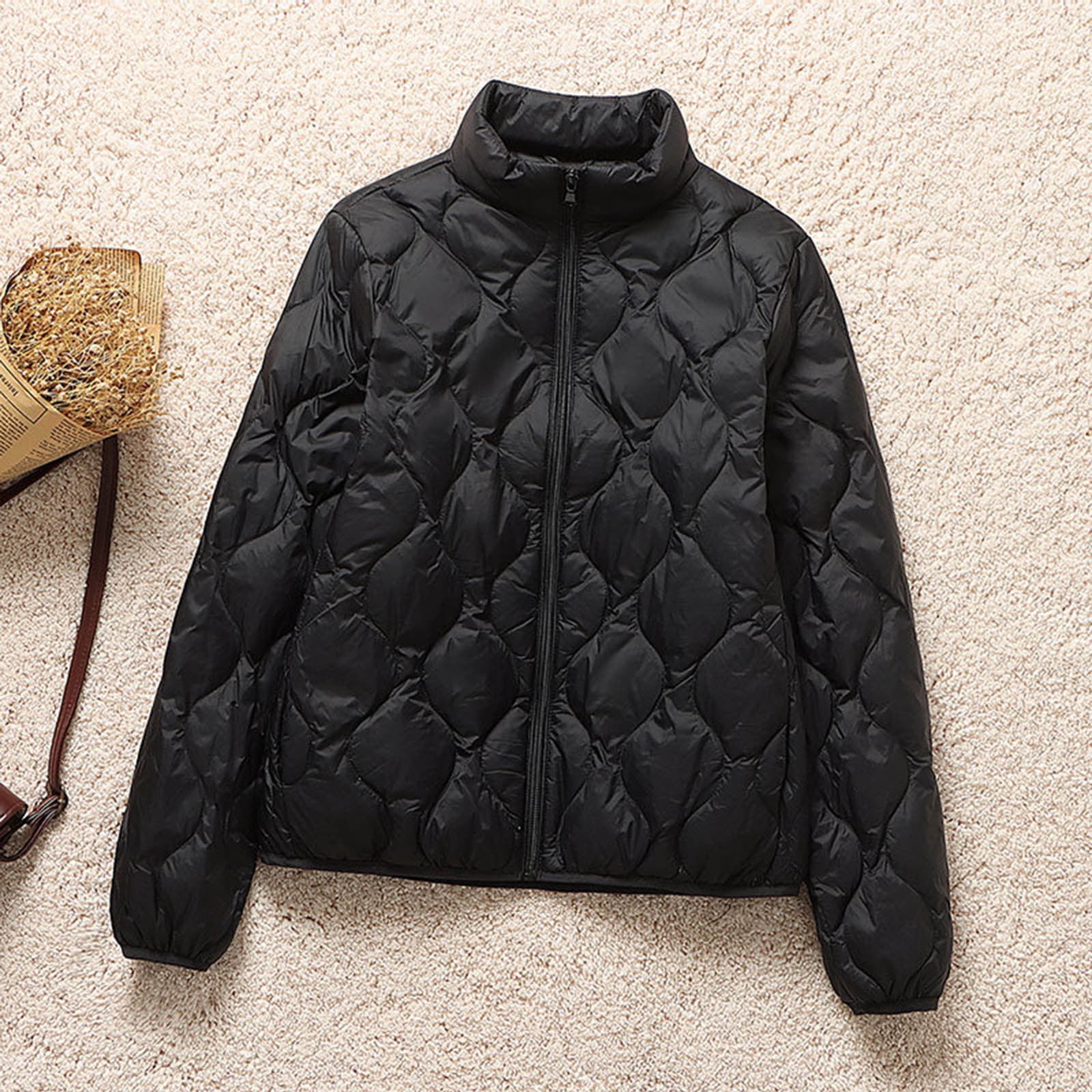 UPPADA Casual Quilted Jackets for Women Button Down Fall Puffer Jacket ...