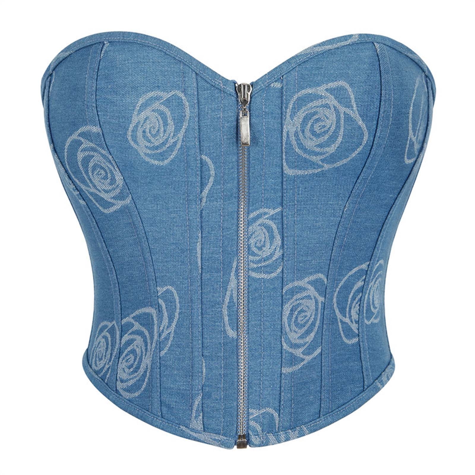 UPPADA Corset Top with Sleeves Clearance,Strapless Corset Tops for ...