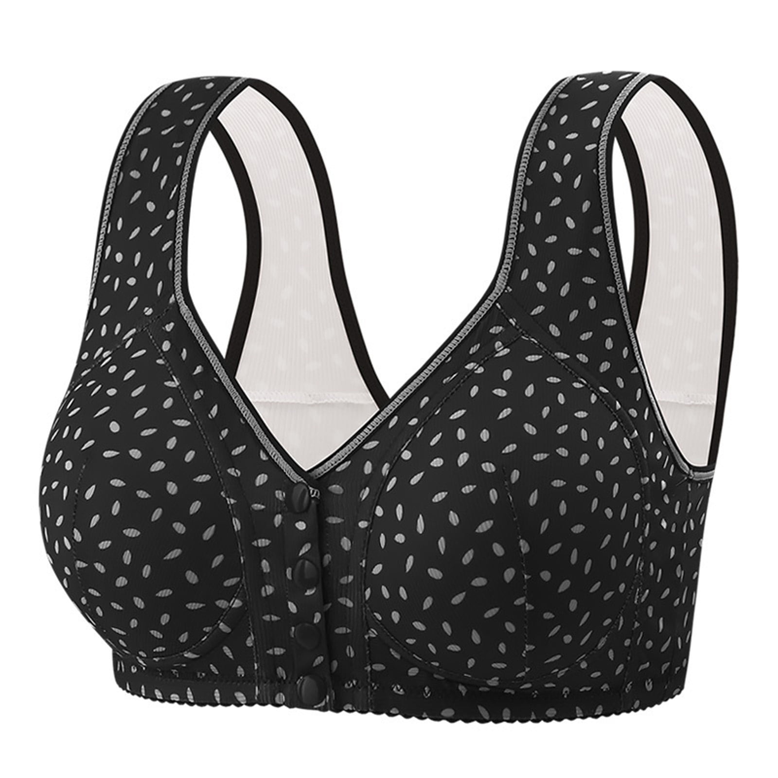 UPPADA Full Coverage No Wire Bras for Women Button Front Closure Comfy ...