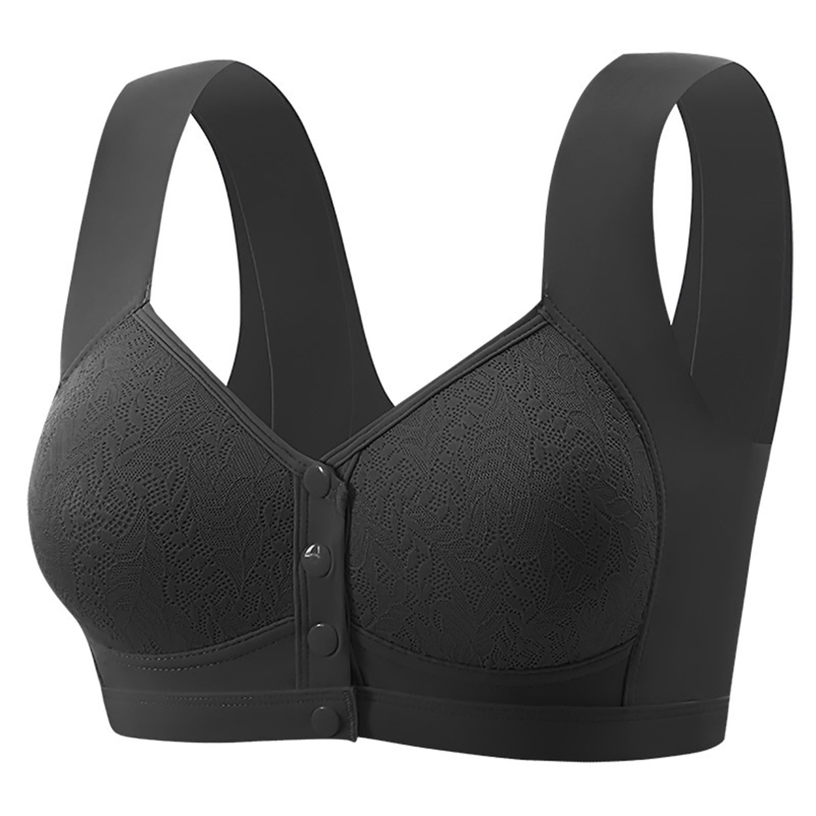 UPPADA Full Coverage No Wire Bras for Women Button Front Closure Comfy ...