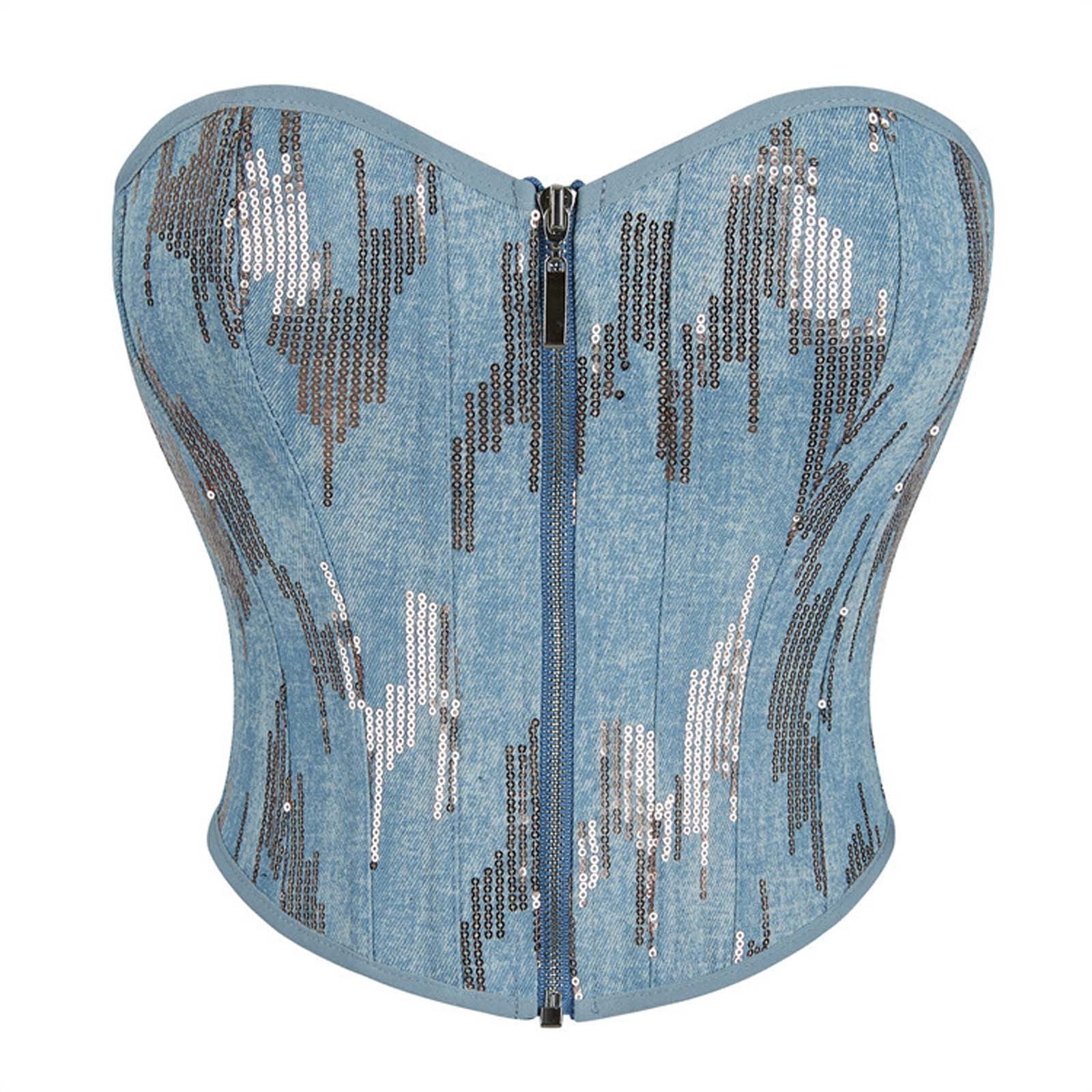 UPPADA Lace Up Corset Clearance,Strapless Corset Tops for Women Corset ...