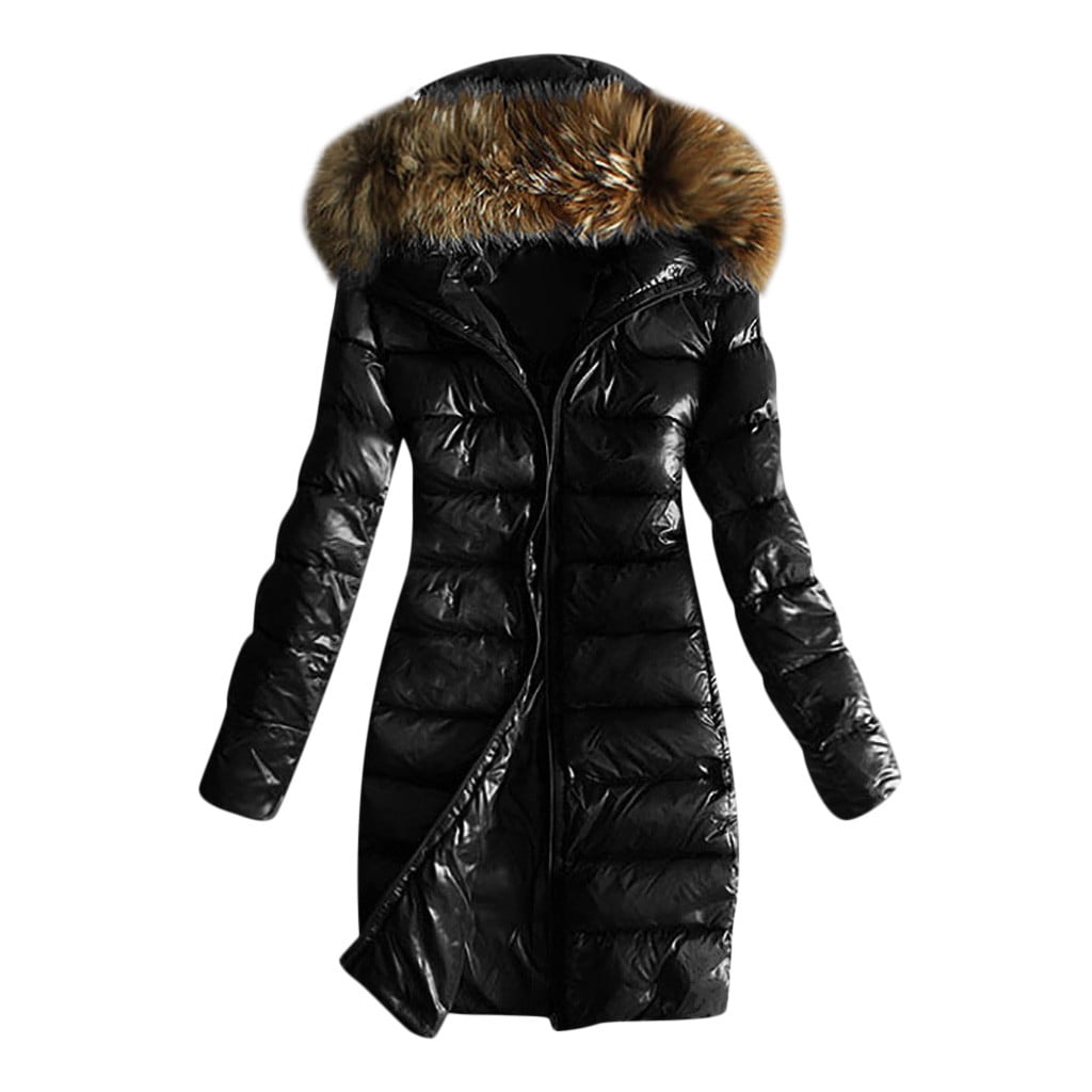 UPPADA Long Trench Coats for Women with Hood Extreme Cold Weather ...