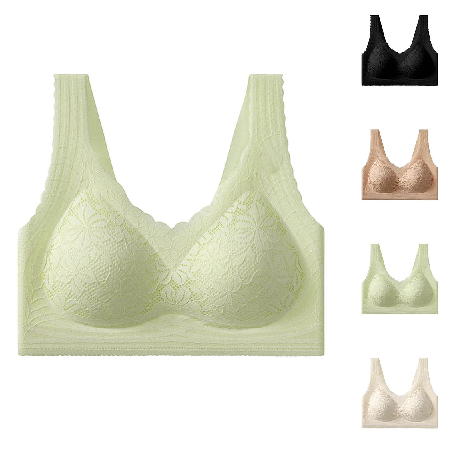 UPPADA Plus Size Wireless Bras for Women Full Support Bras Push Up ...