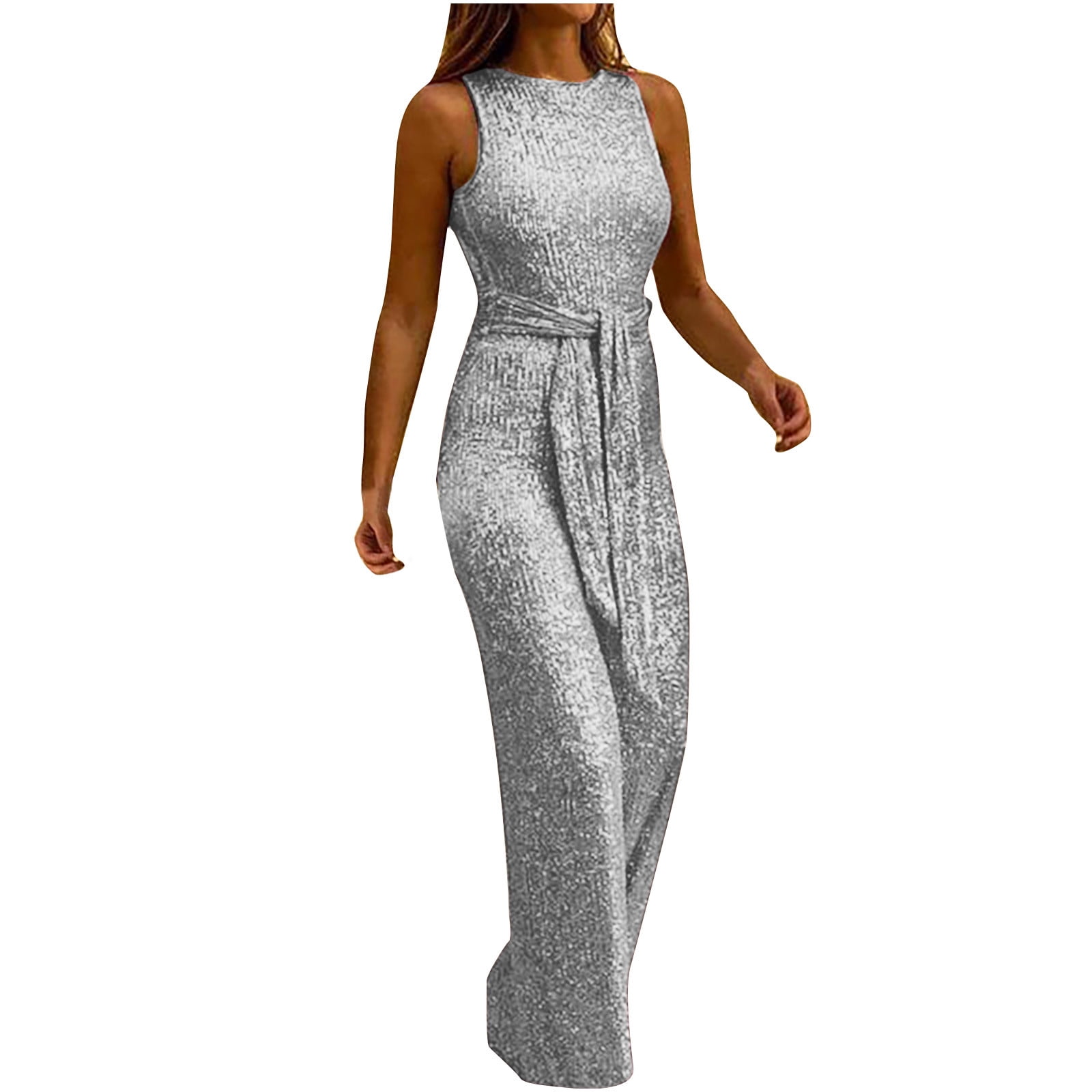 UPPADA Sparkle Sequin Jumpsuit For Womens Sexy Backless Rompers ...