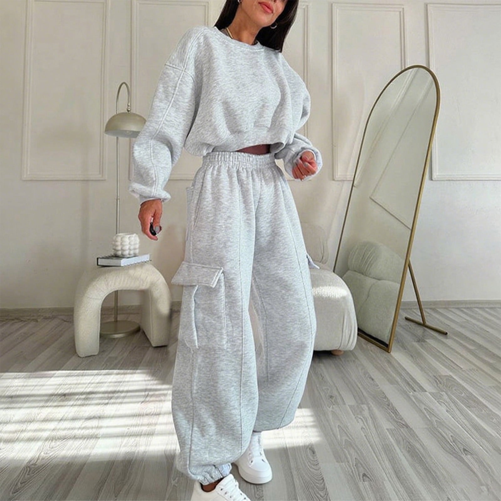 UPPADA Travel Matching Set,Womens 2 Piece Sweatsuit Set Crewneck ...