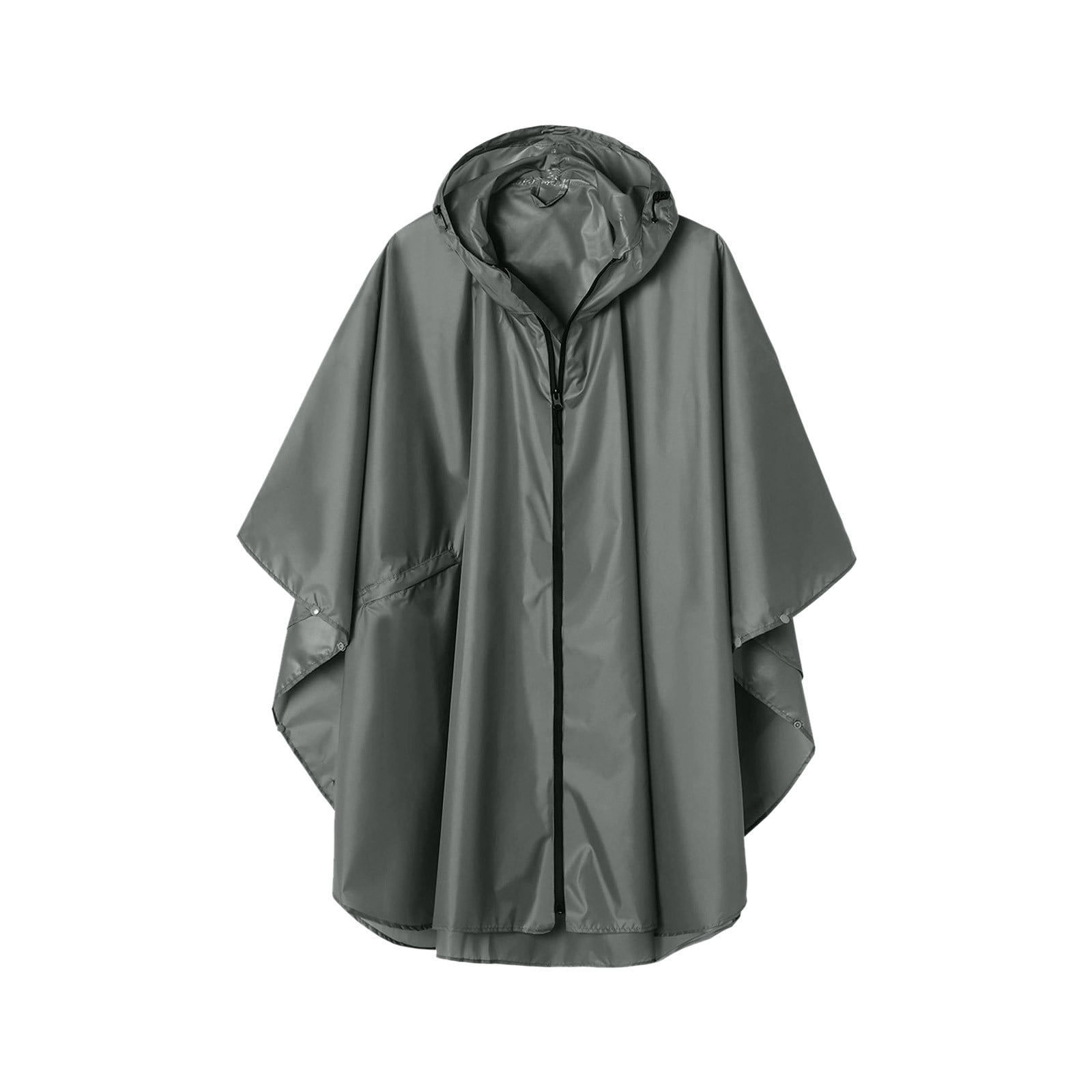 UPPADA Unisex Rain Poncho Hooded Waterproof Rain Jacket for Adults Zip ...