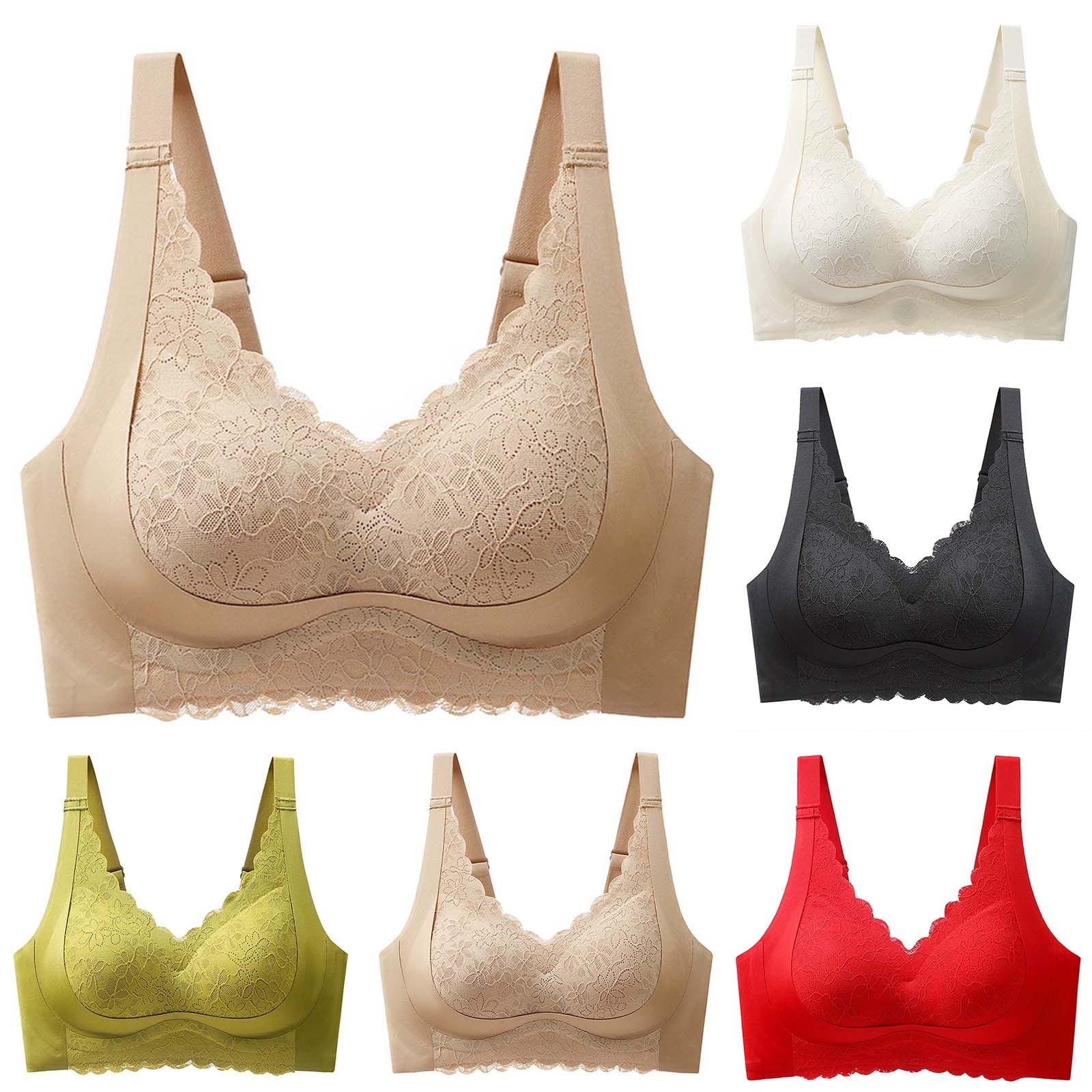 UPPADA Wireless Back Smoothing Bras for Women Plus Size Bras Push Up ...