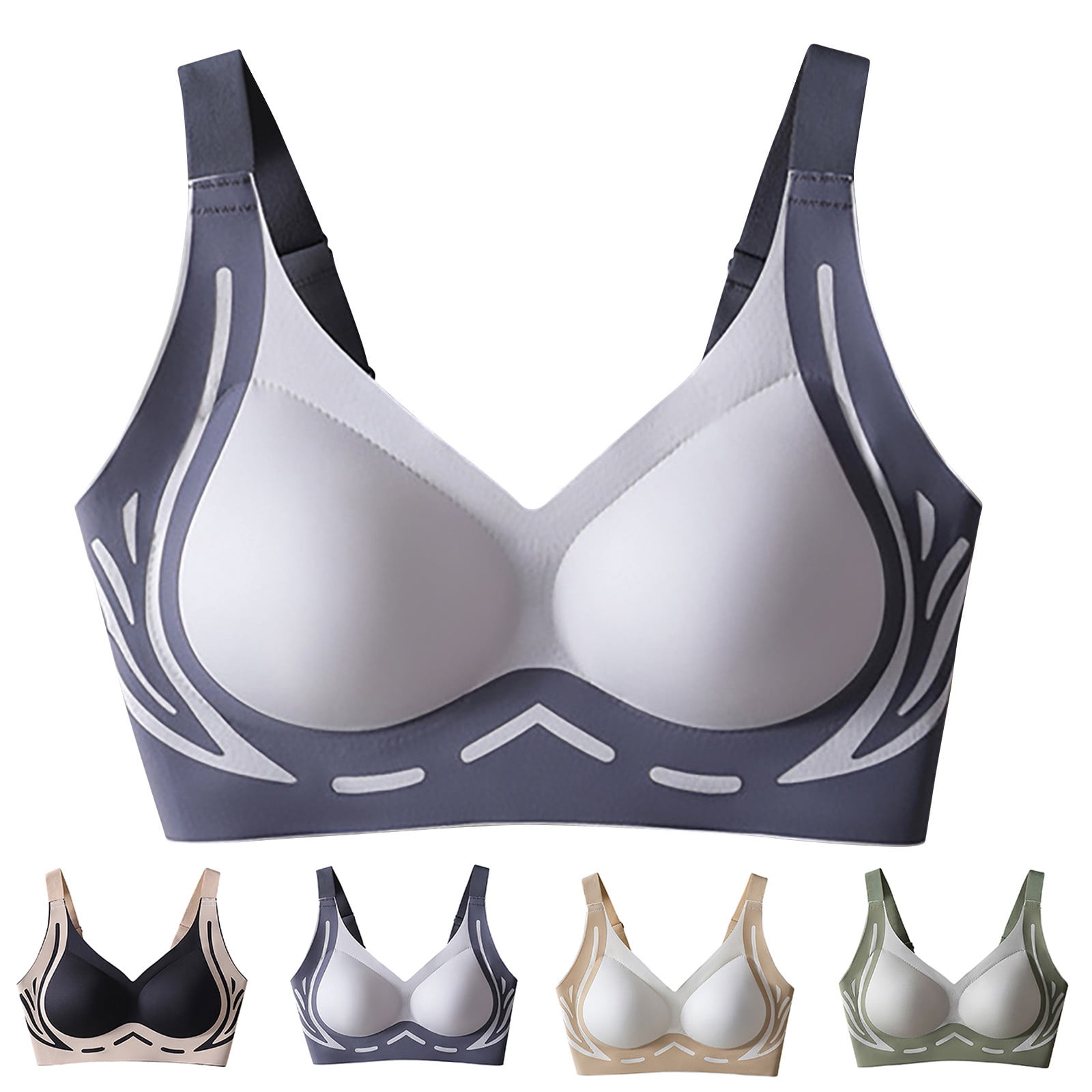 UPPADA Wireless Bralette Bras for Women Cute Polka Dot Pattern Bras No ...