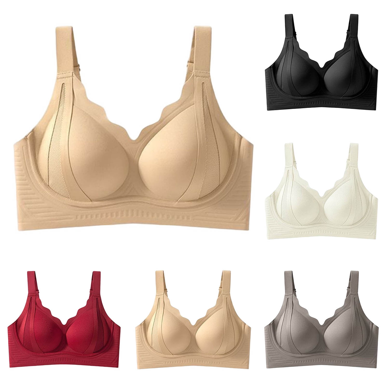 UPPADA Wireless Front Button Bras for Women Full Coverage Bras Plus ...