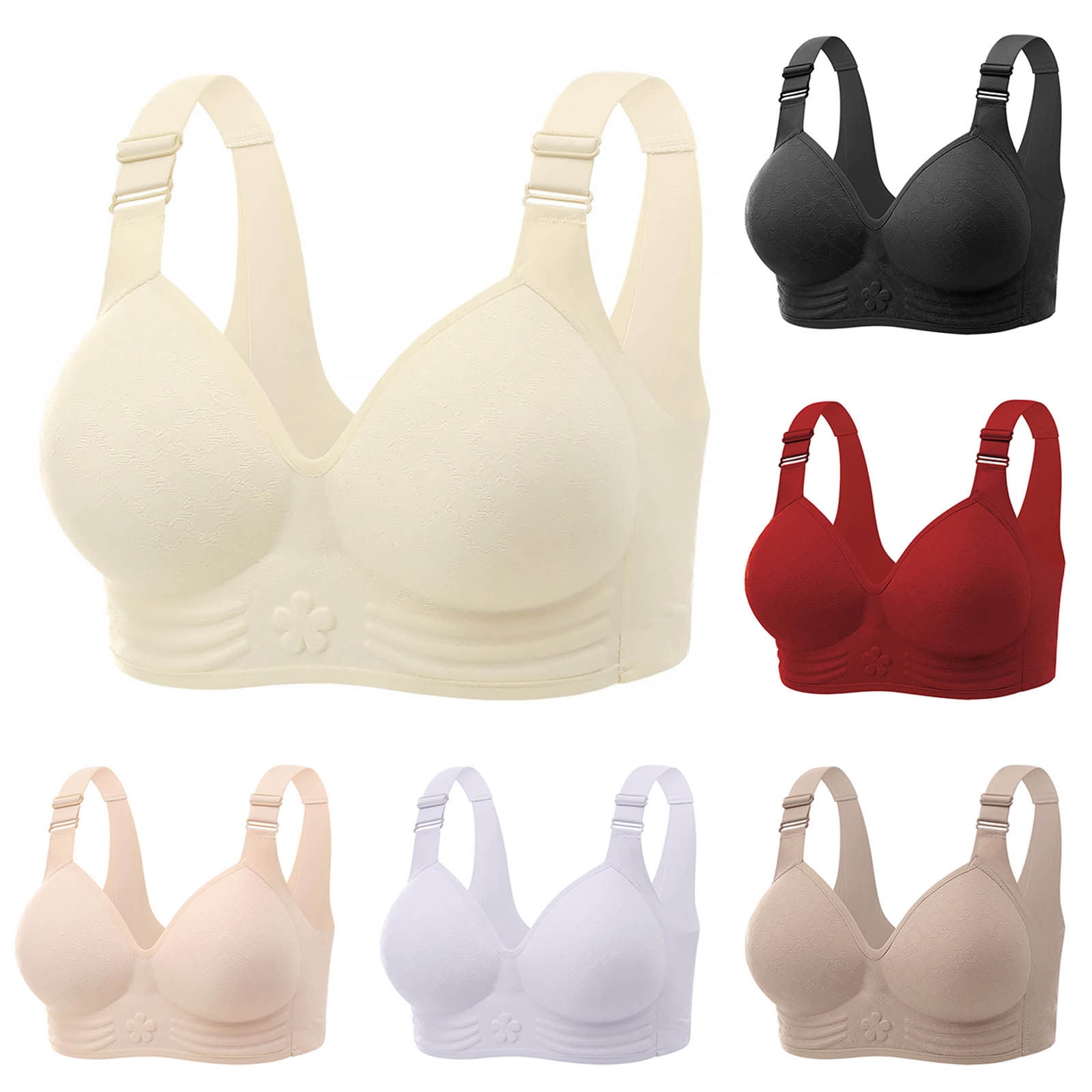 UPPADA Wireless Front Closure Bras for Women Lace Detail Bras Plus Size ...