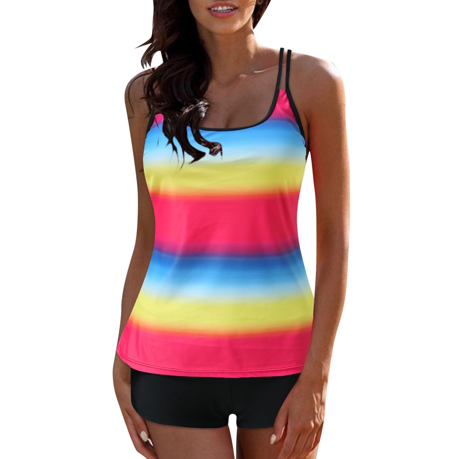 UPPADA Women's Tankini Swimsuits With Boy Shorts Bathing Suits Two ...