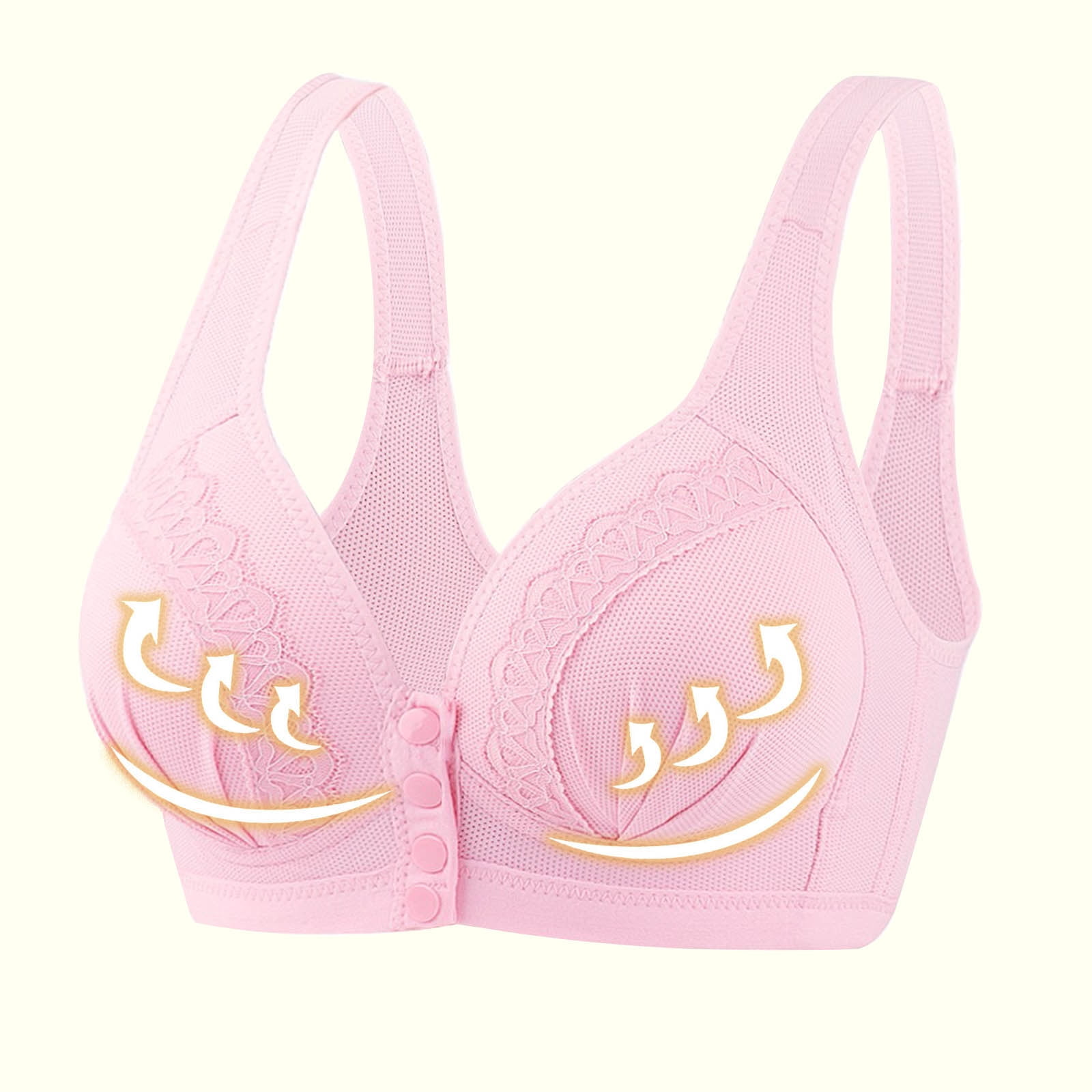 UPPADA Women's Wireless Bra Smoothing Back Bra V Neck Sports Bra No ...