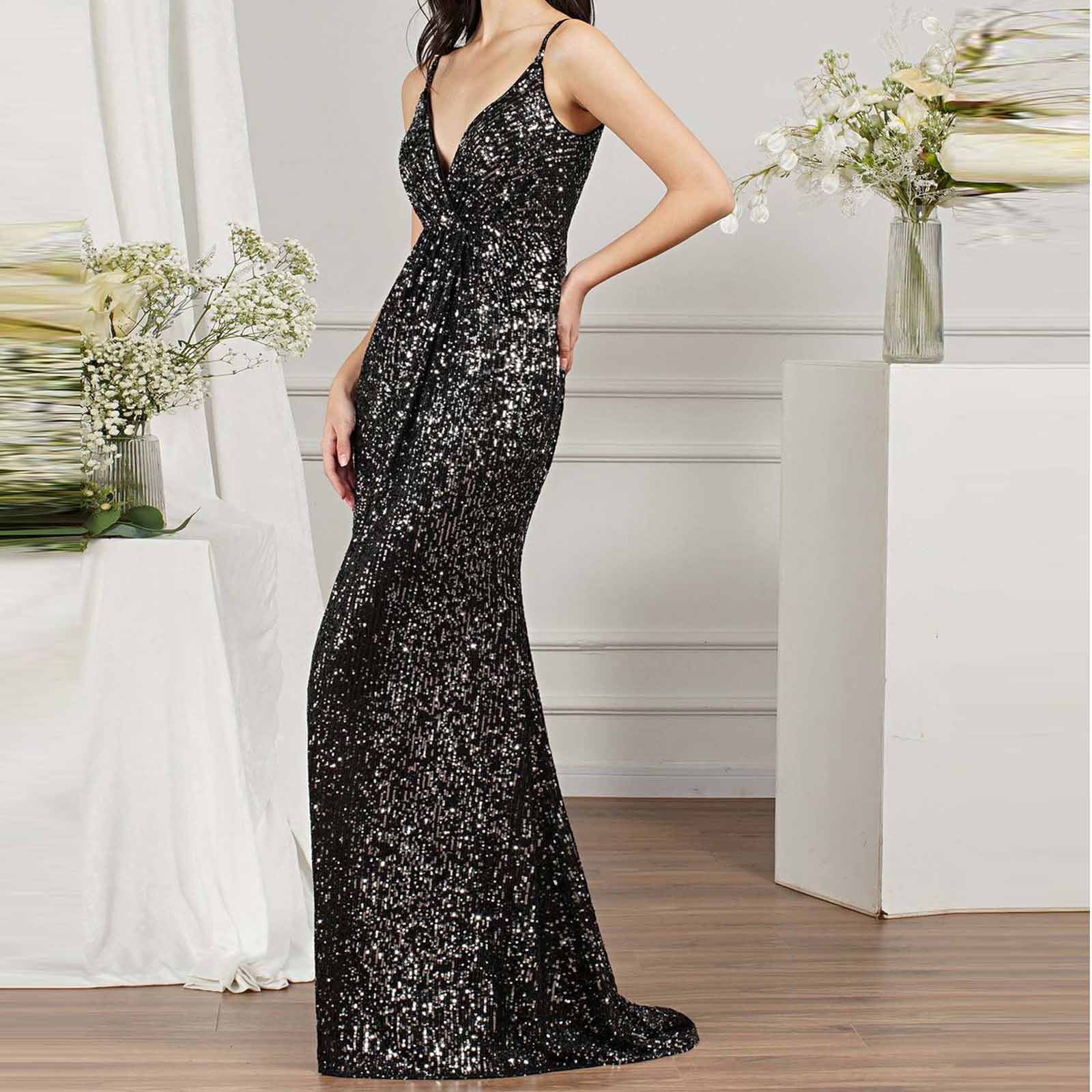 UPPADA Womens Bodycon Maxi Dress V Neck Halter Dress Ruched Cocktail Party Dress A-Line Dress ...