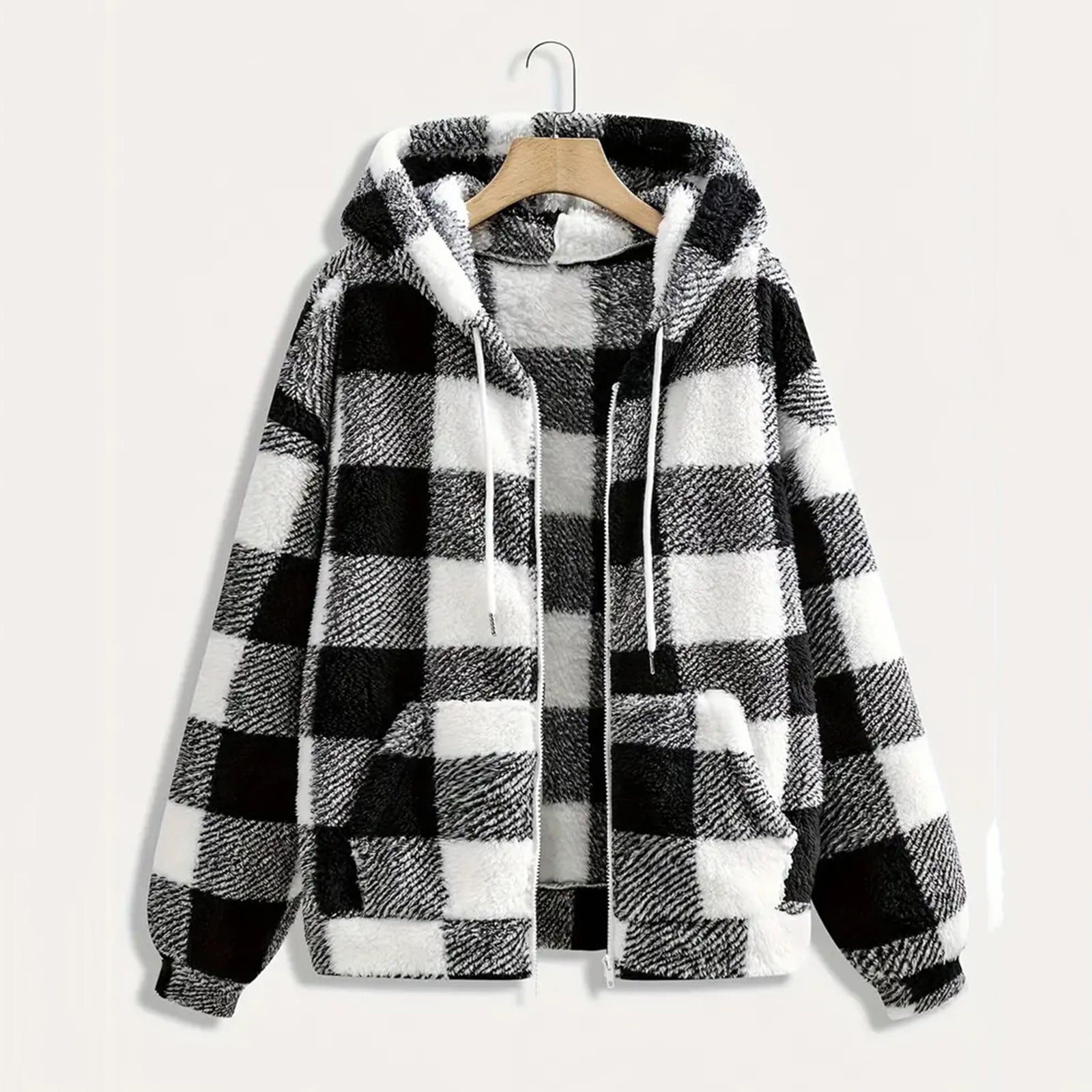 UPPADA Womens Flannel Jacket Button Down Sherpa Fleece Shacket Jacket ...