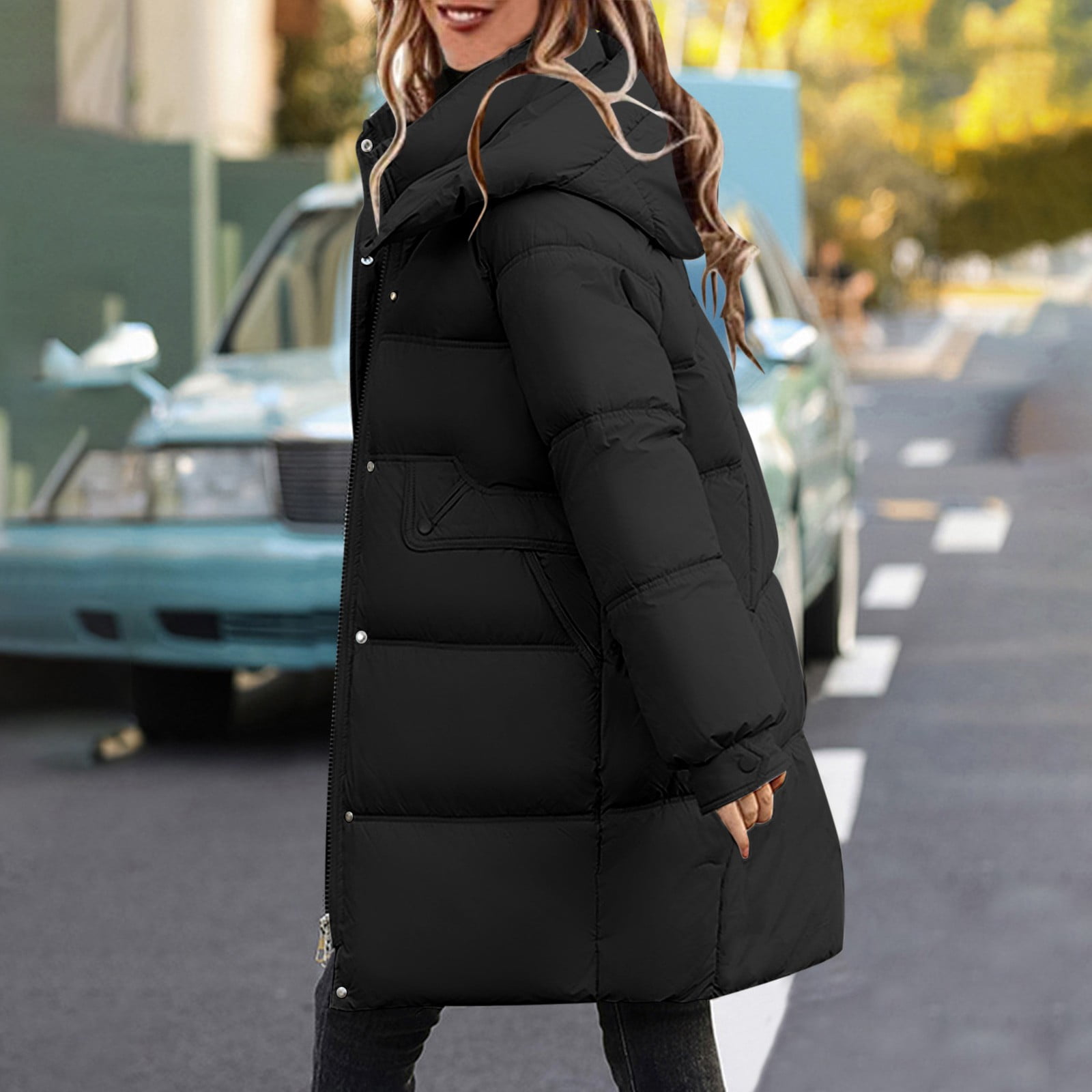 UPPADA Womens Hooded Long Coats Maxi Over Knee Length Long Sleeve ...
