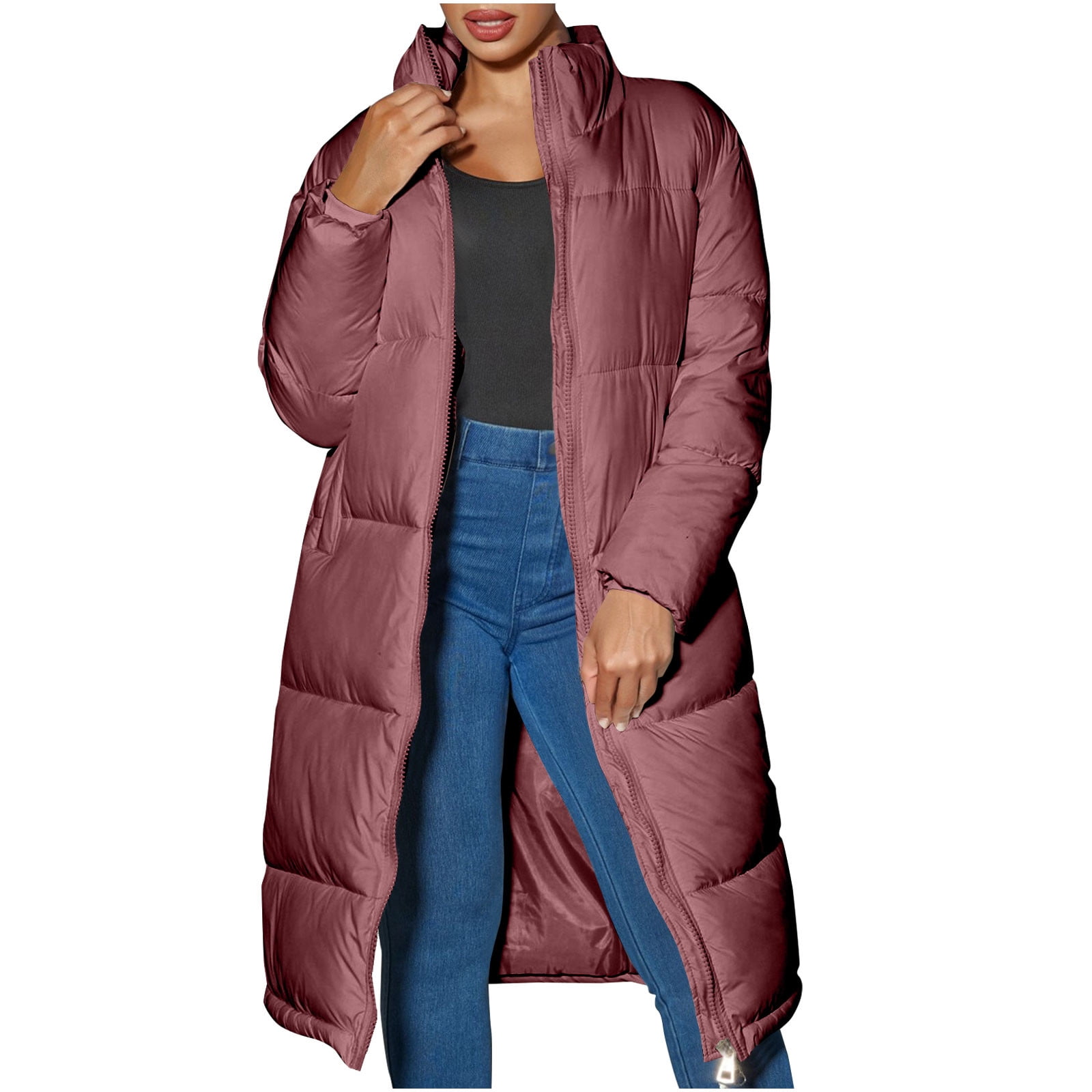 UPPADA Womens Hooded Long Coats Maxi Over Knee Length Long Sleeve ...