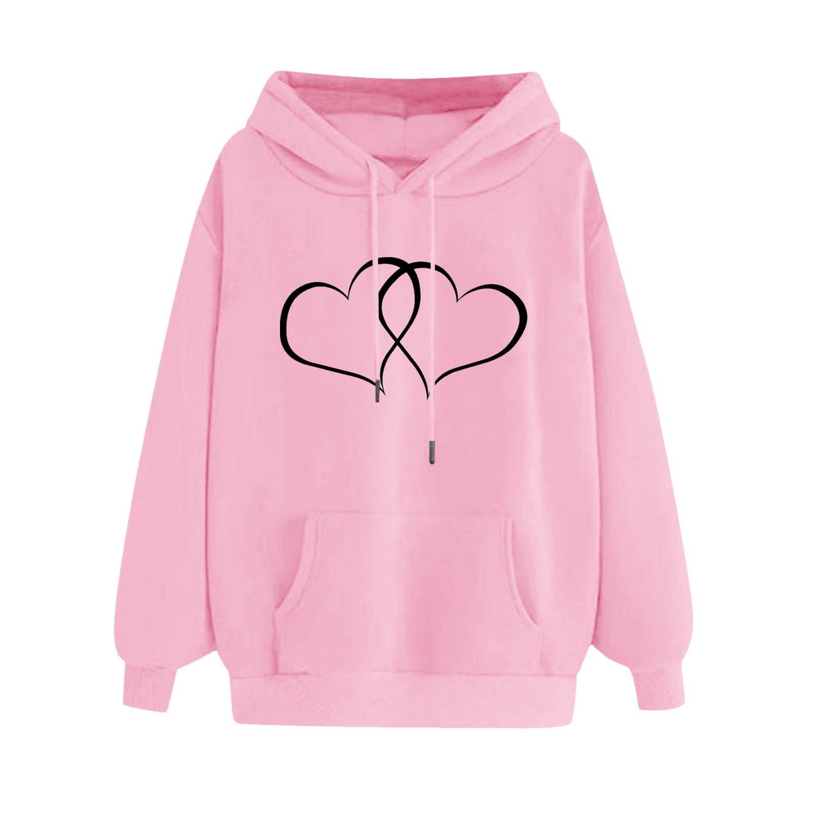 UPPADA Womens Love Pattern Hoodies Drawstring Hooded Sweatshirt Fall ...