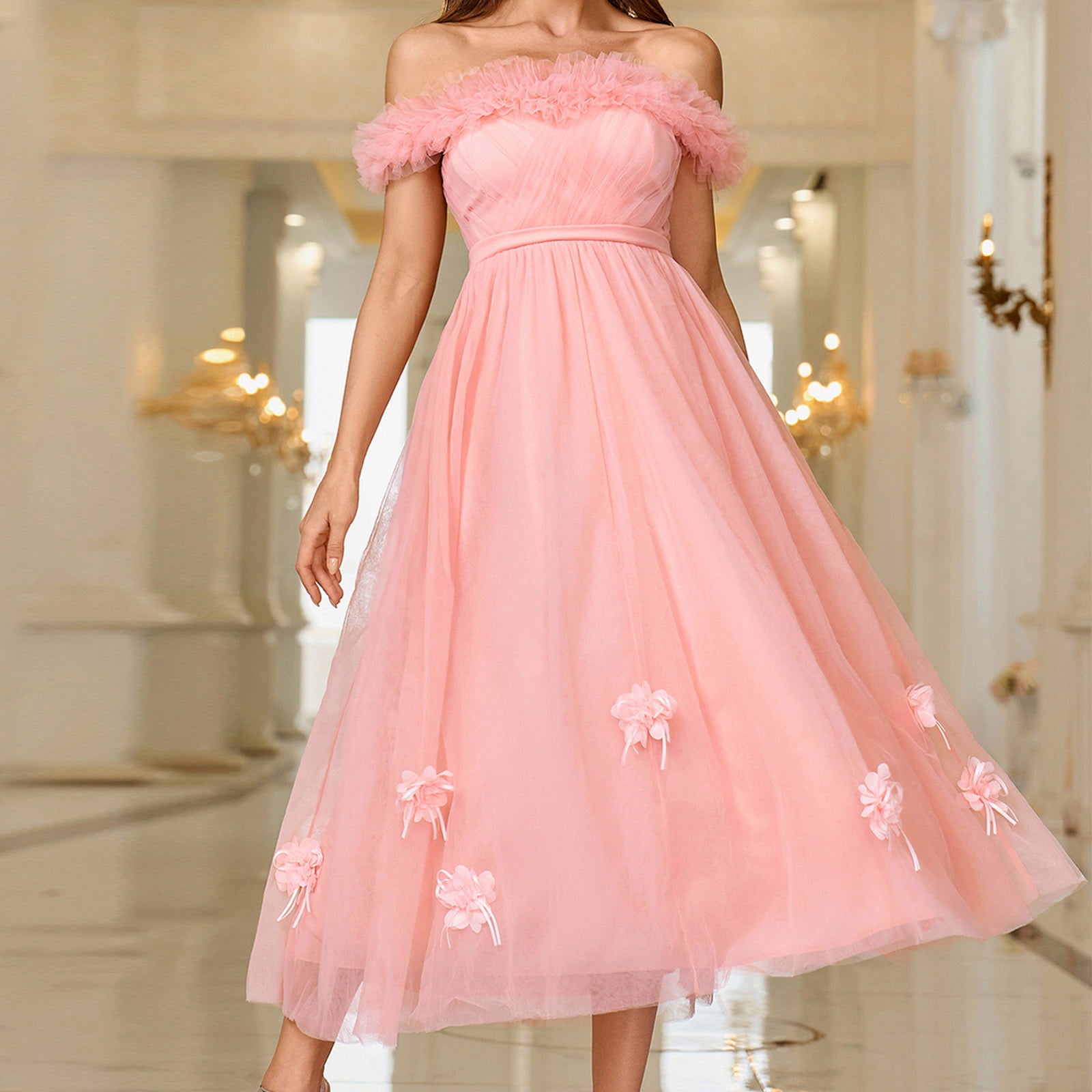 UPPADA Womens Plus Size Wedding Guest Dresses Halter Mesh Lace Dress Sleeveless Bodycon Corset ...