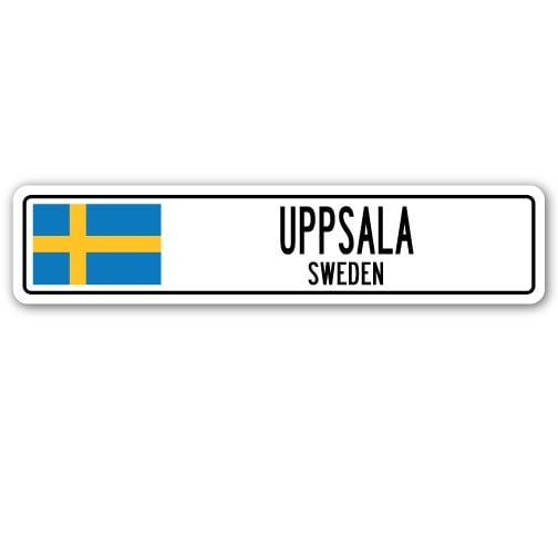 UPPSALA SWEDEN Street Sign Swede flag city country road wall gift ...